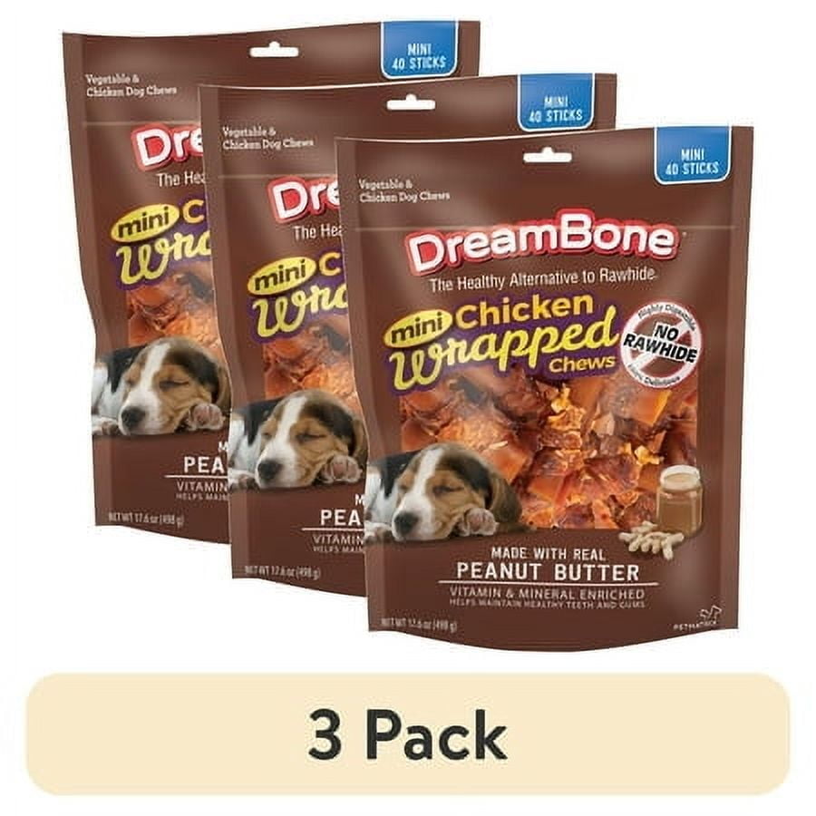 (3 pack) DreamBone Mini Sticks Wrapped with Real Chicken, Rawhide Free ...