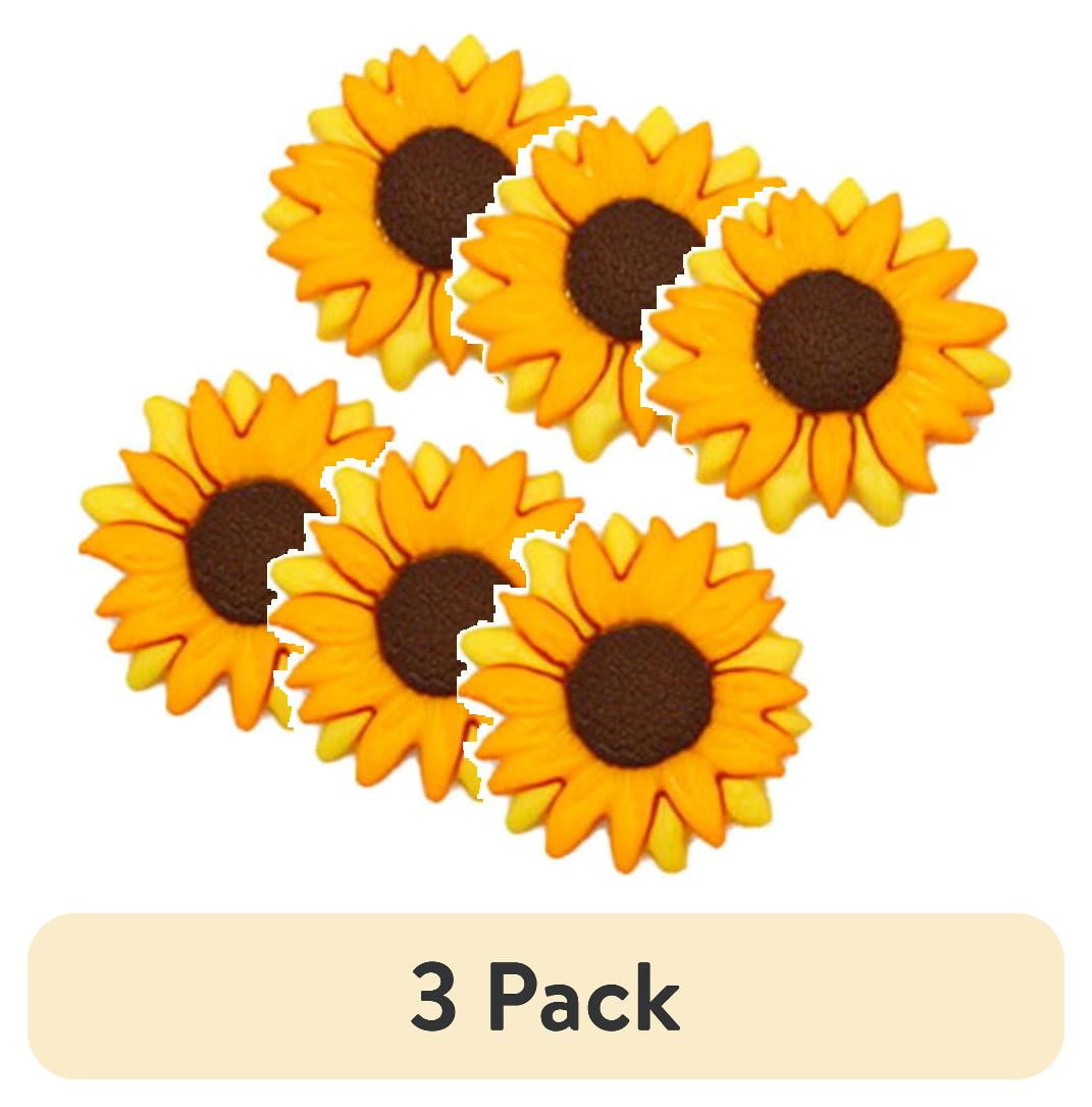(3 pack) Dress It Up Buttons, Sunflowers, Sewing Fasteners, 6 Pieces ...