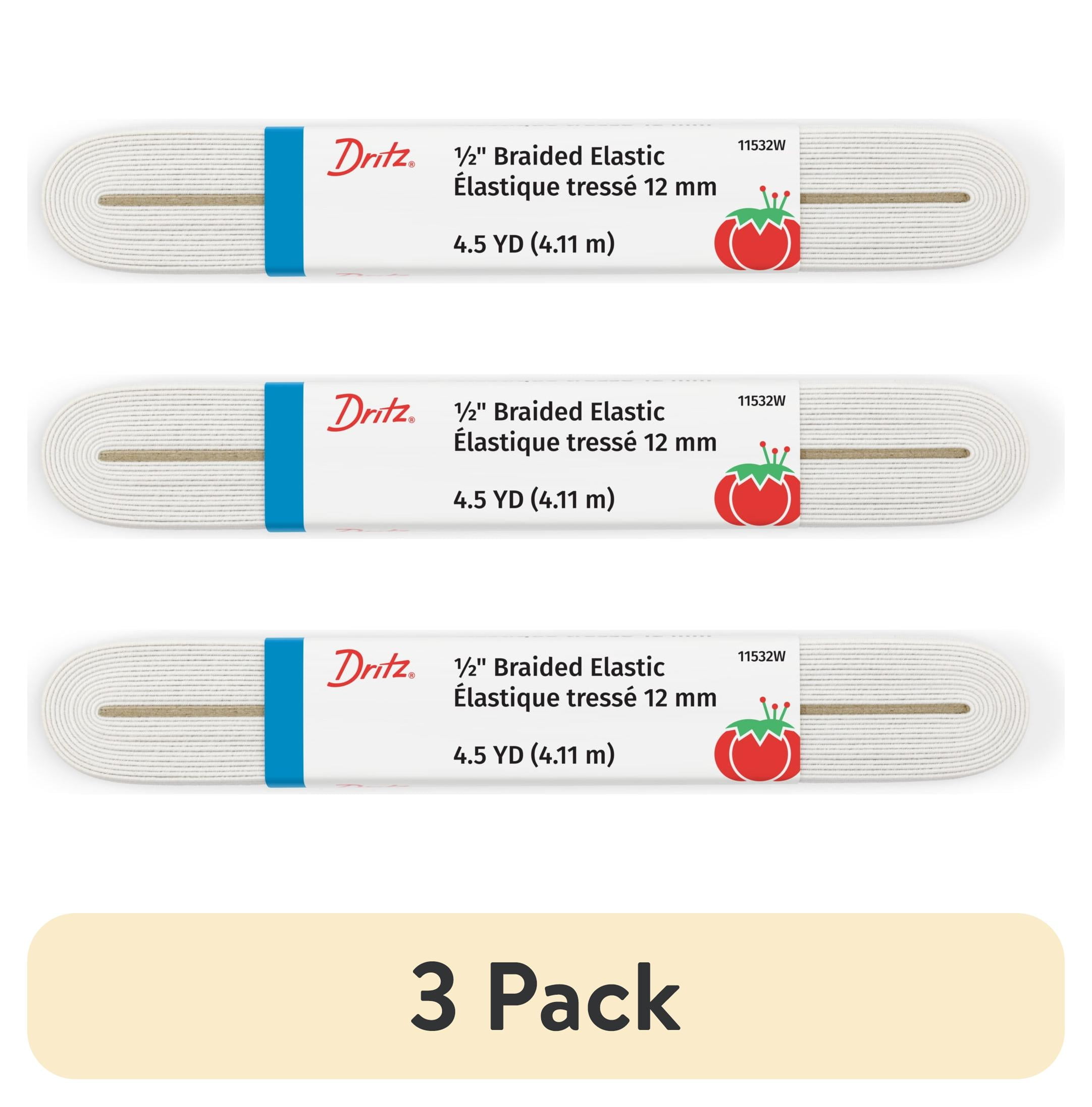 (3 pack) Dritz 1/2" Sewing & Crafting Braided Elastic White 4.5 Yards - Walmart.com