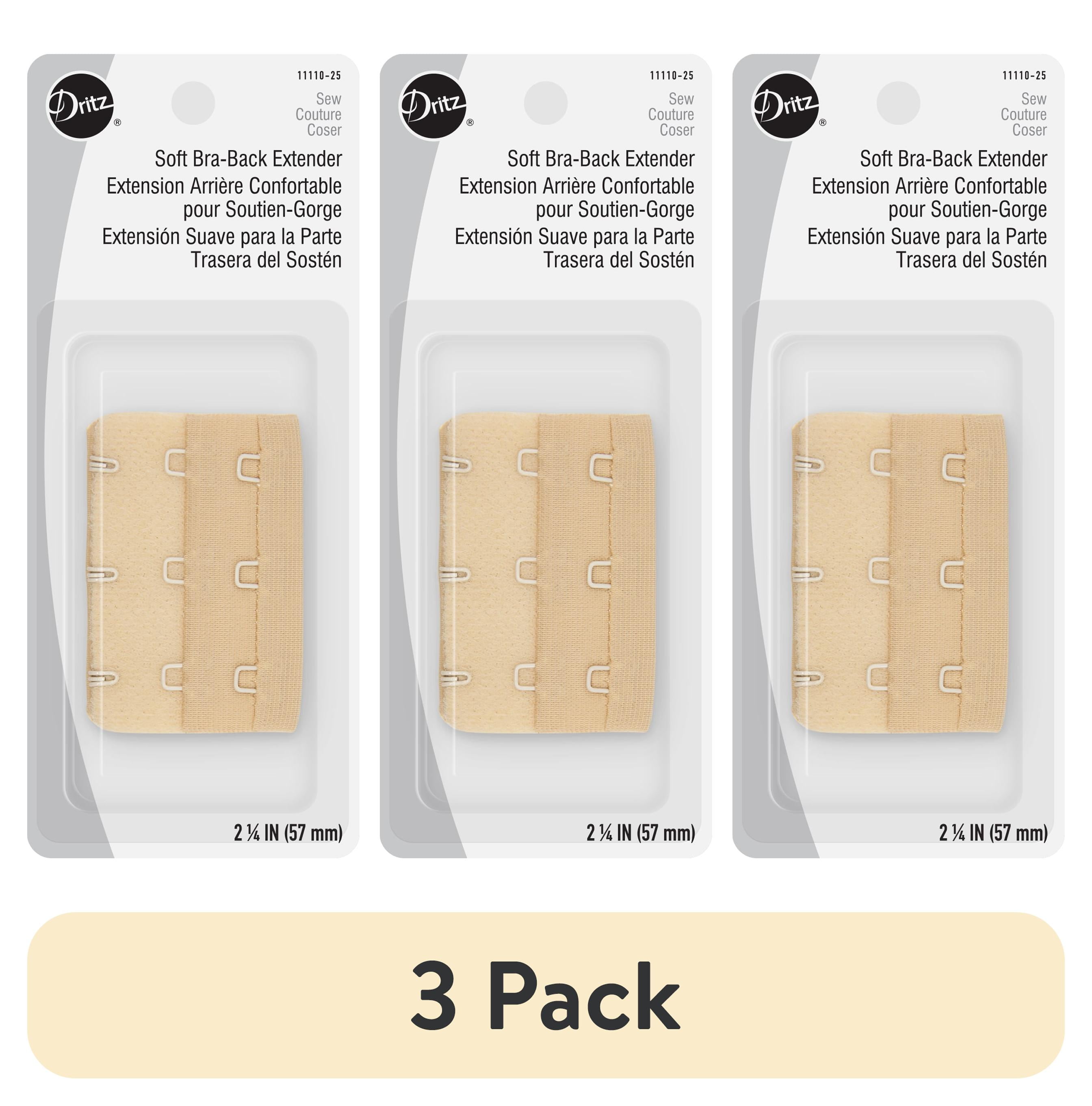 (3 pack) Dritz 2.25" Beige Soft Bra-Back Extender, 1 Each - Walmart.com