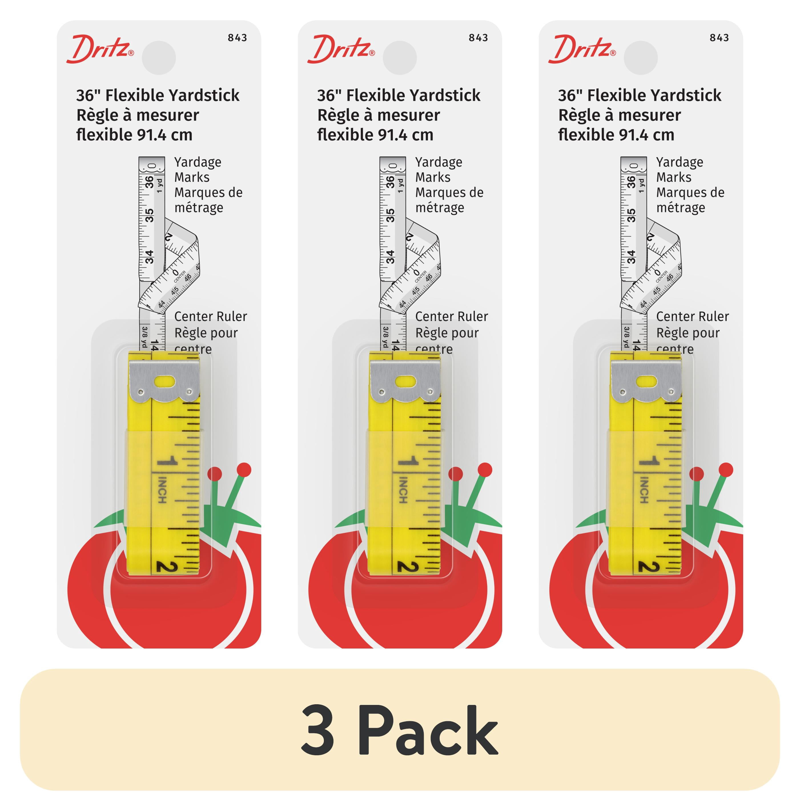 (3 pack) Dritz 5/8" x 36" Flexible Yardstick, Pink and White - Walmart.com