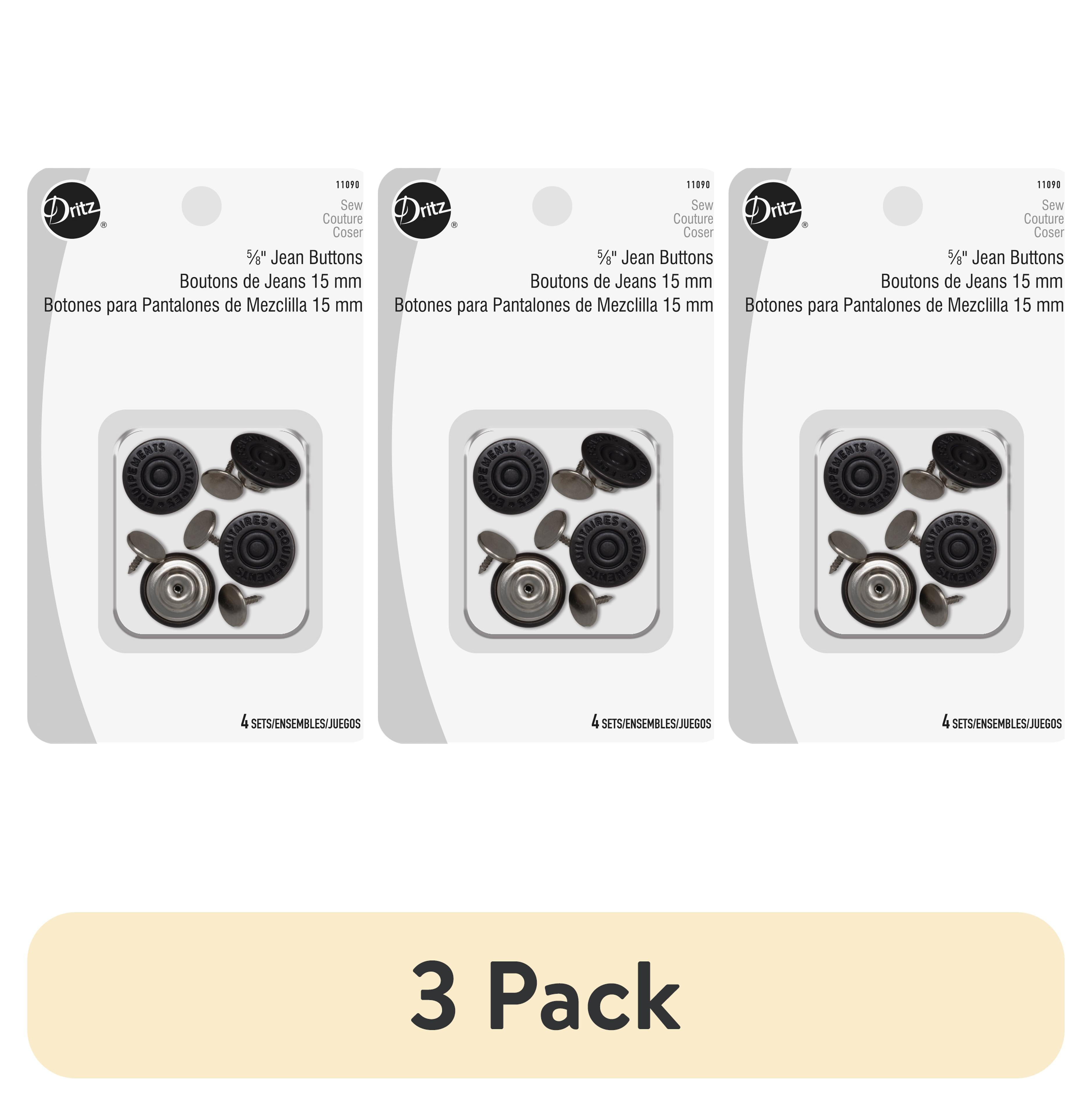 (3 pack) Dritz 5/8" Jean Buttons - Walmart.com