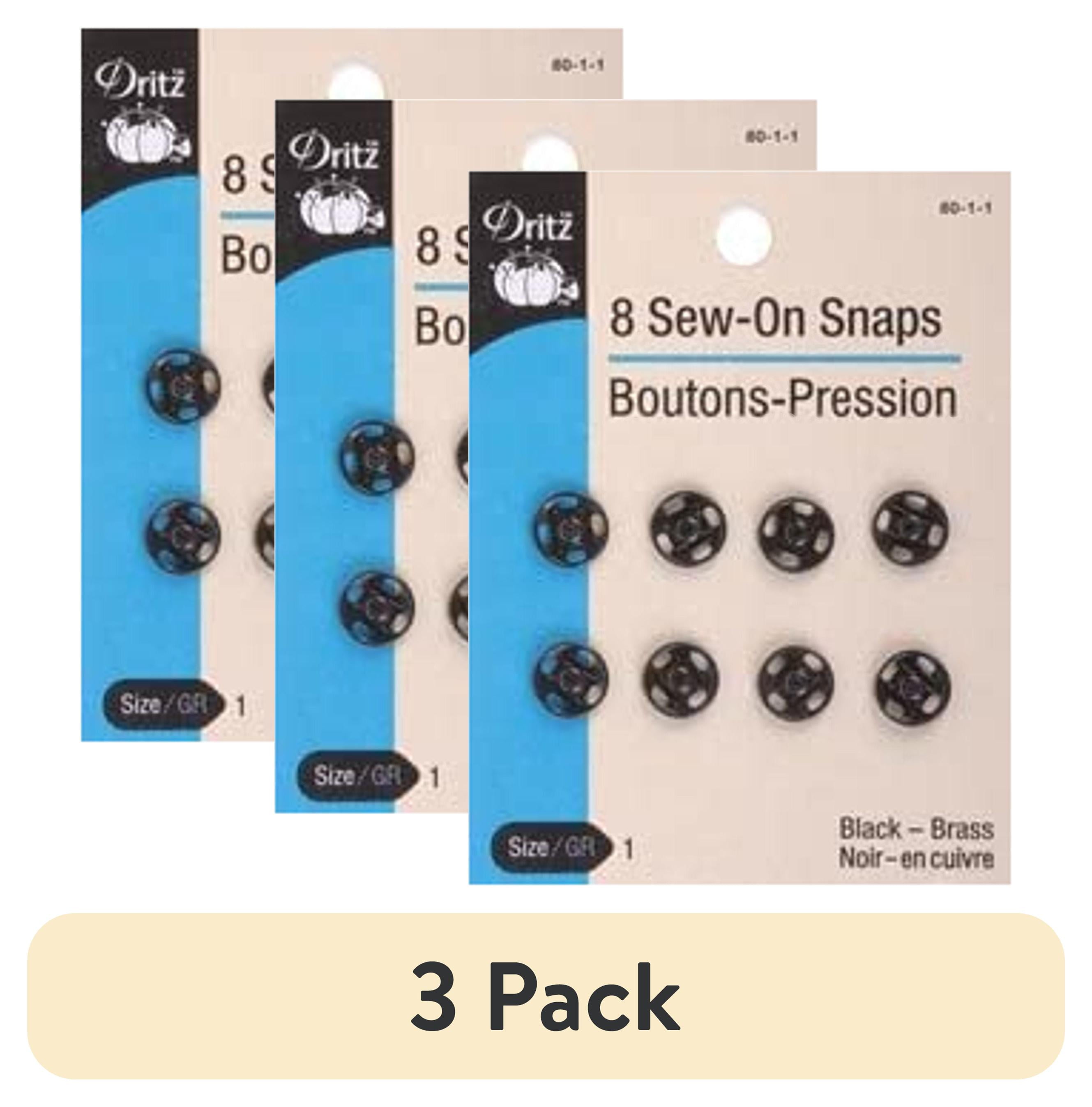 (3 pack) Dritz Black Sew On Snaps - Size 1 - 8/Pack (80-1-1) - Walmart.com