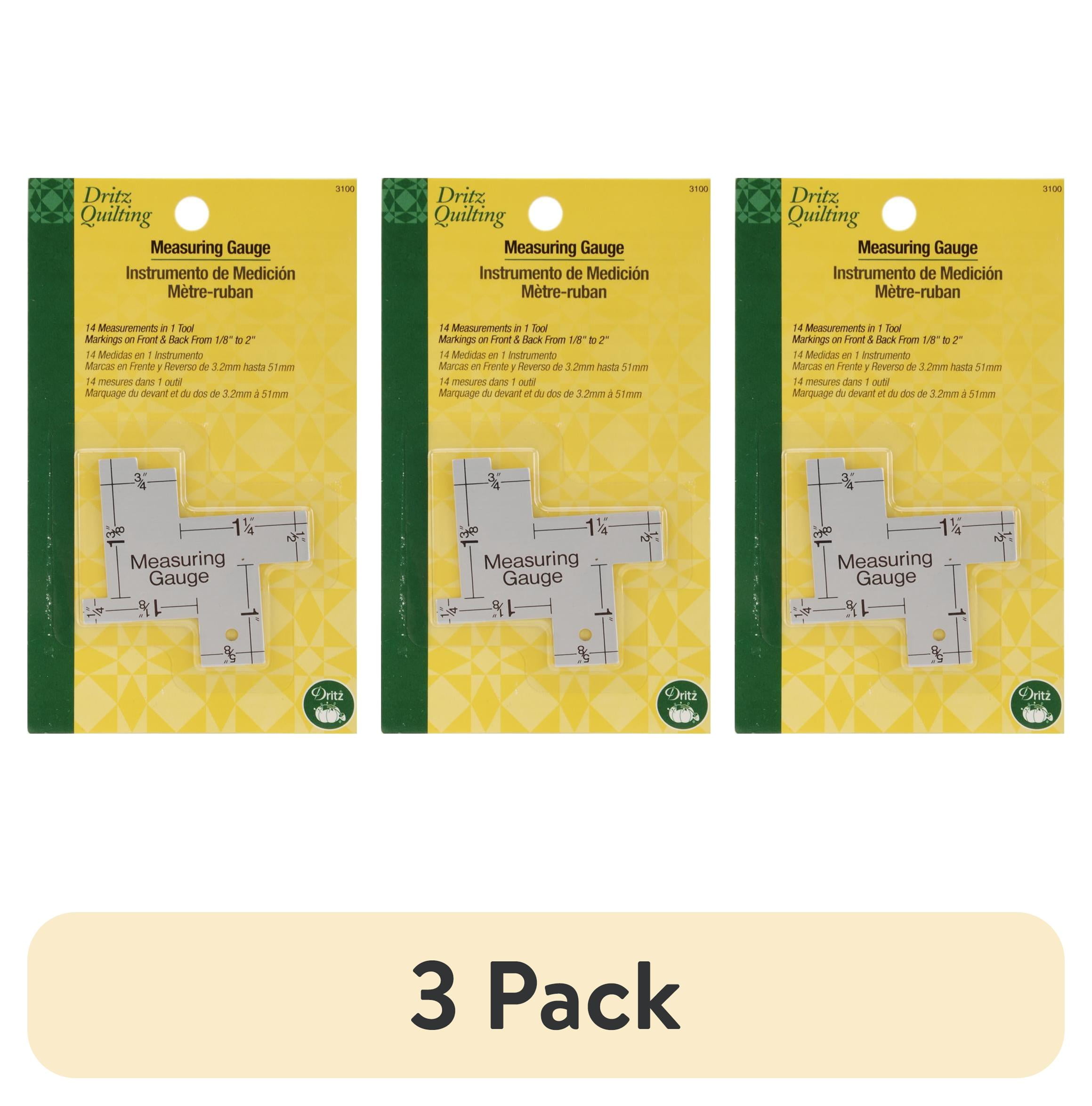 (3 pack) Dritz Quilting 14-In-1 Measuring Gauge-1/8" To 2" - Walmart.com