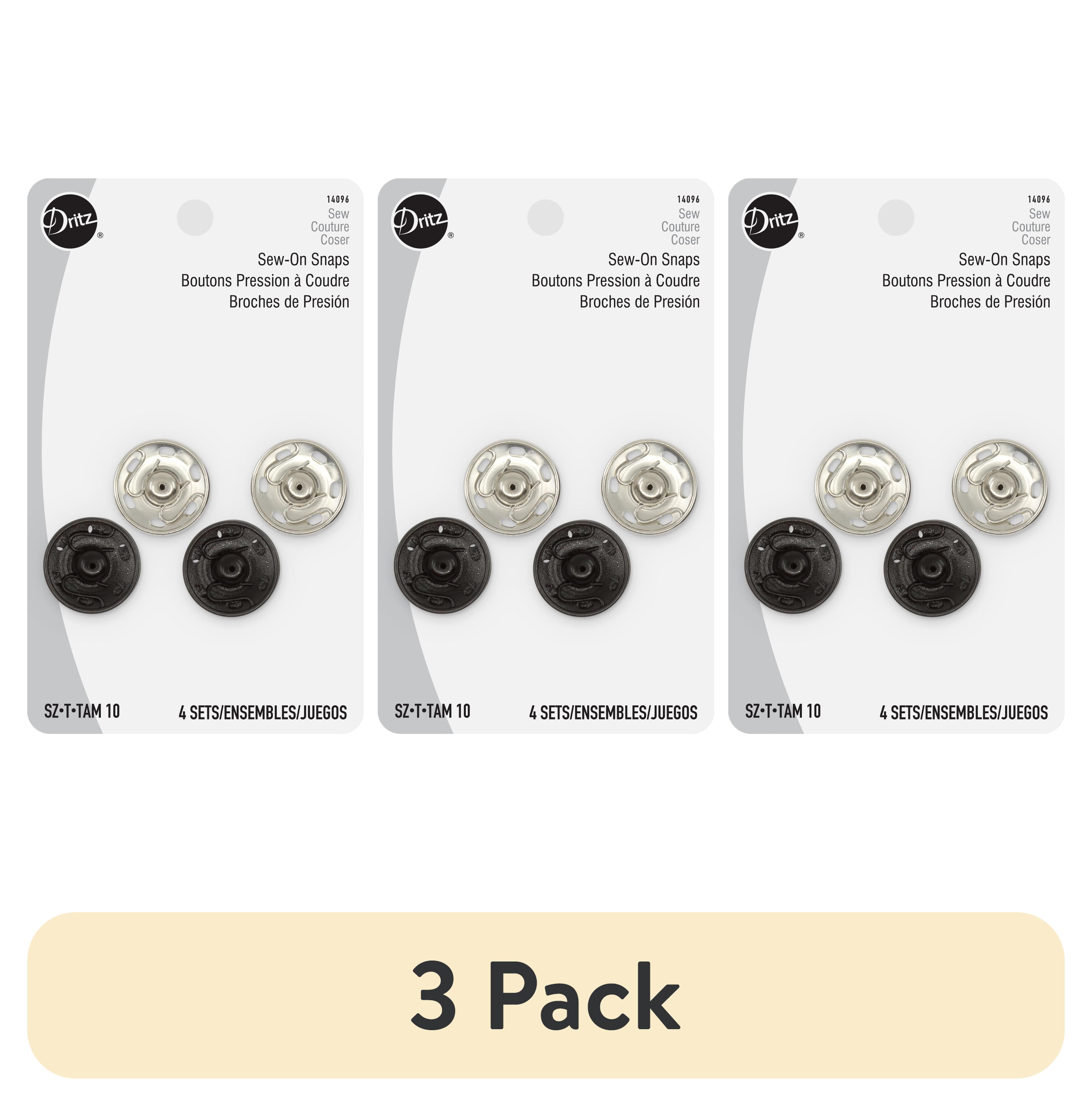 (3 pack) Dritz Size 10 Sew-On Snaps for sewing, clothing repair, and ...