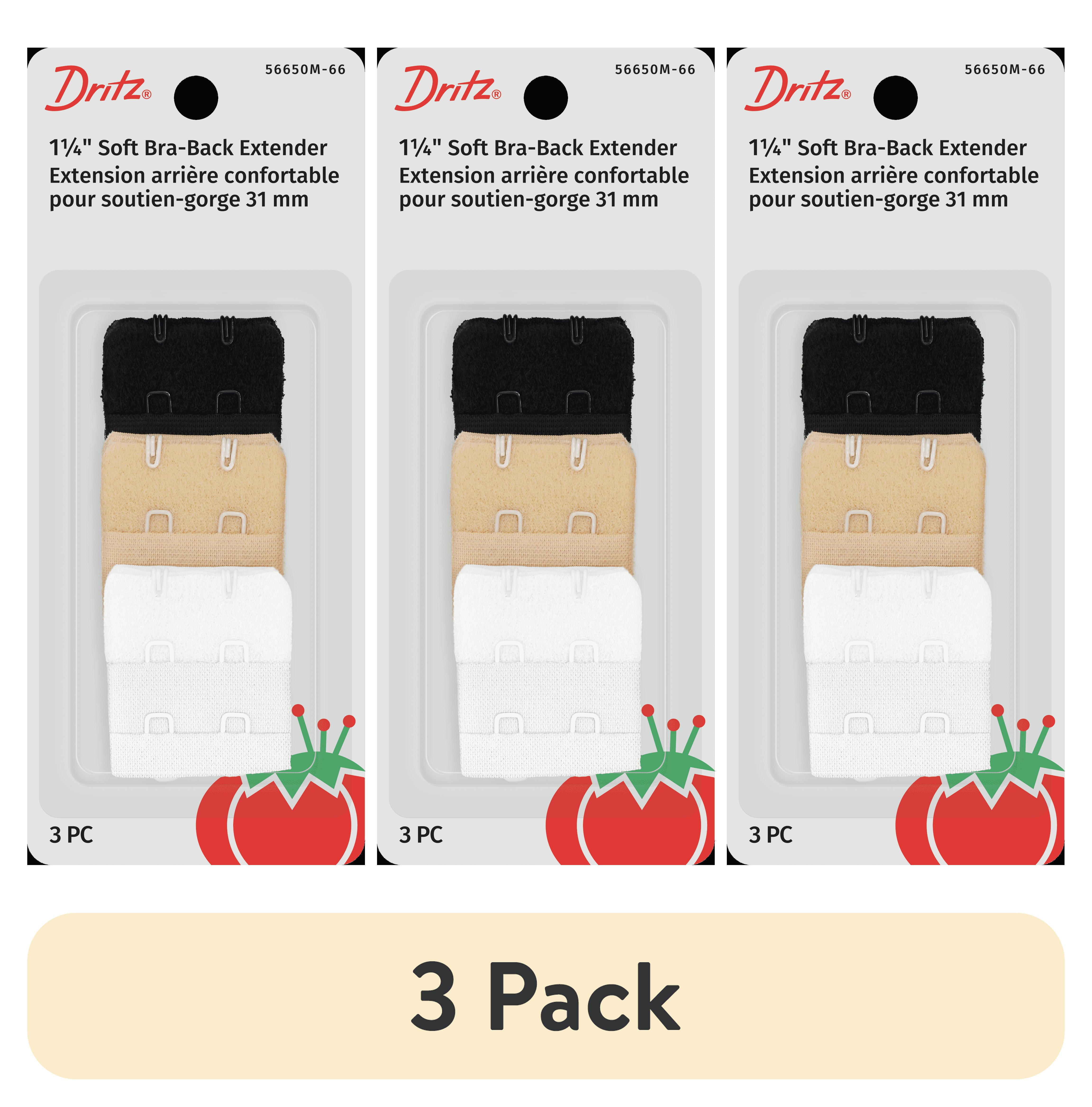 (3 pack) Dritz Women's 1-1/4" Bra-Back Extenders, Assorted, 3 Count ...