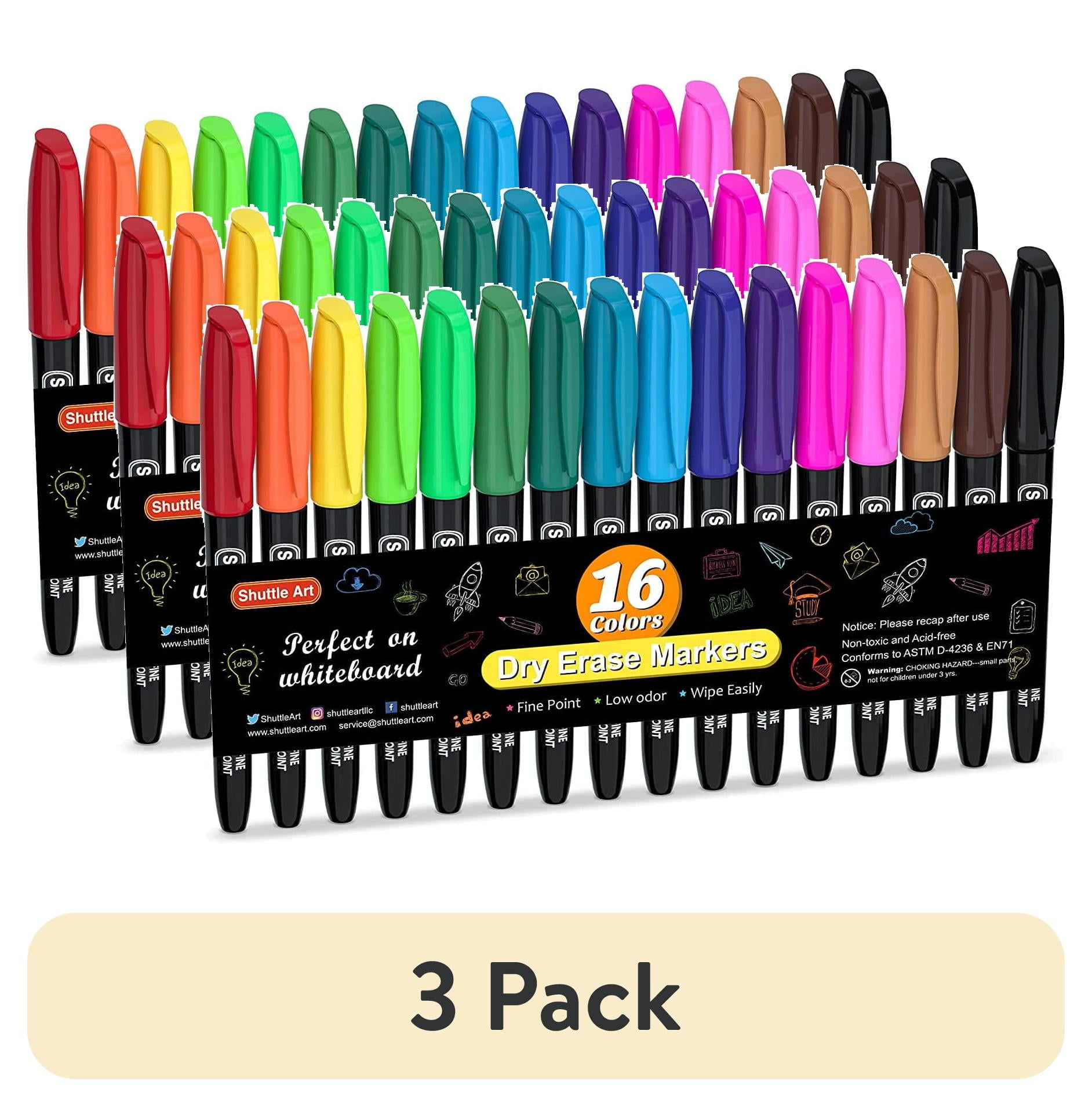 (3 pack) Dry Erase Markers, Shuttle Art 16 Colors Whiteboard Markers ...
