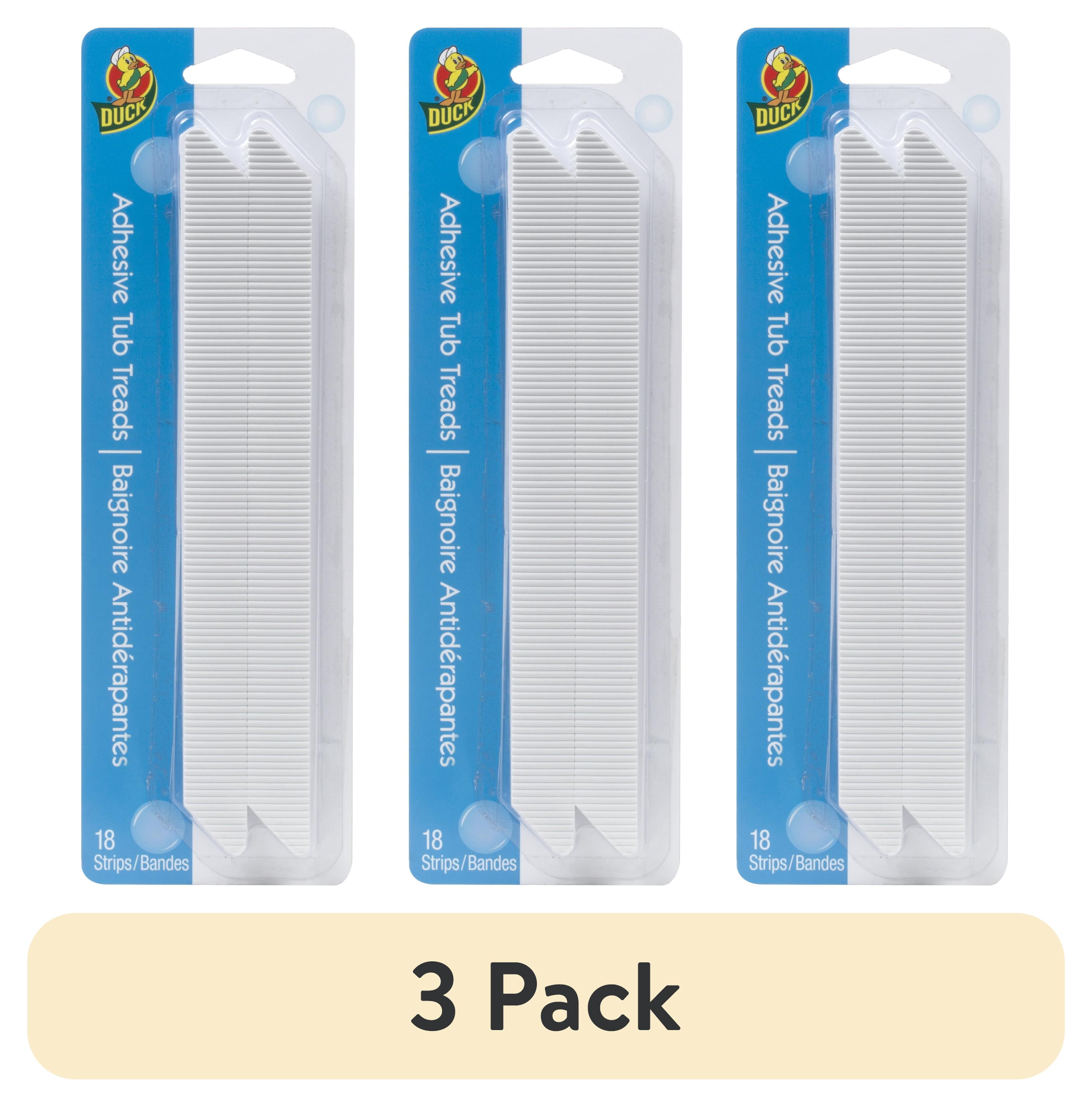 (3 pack) Duck Brand 8.75" x 0.75" Adhesive Bathtub Treads, White, (18 ...
