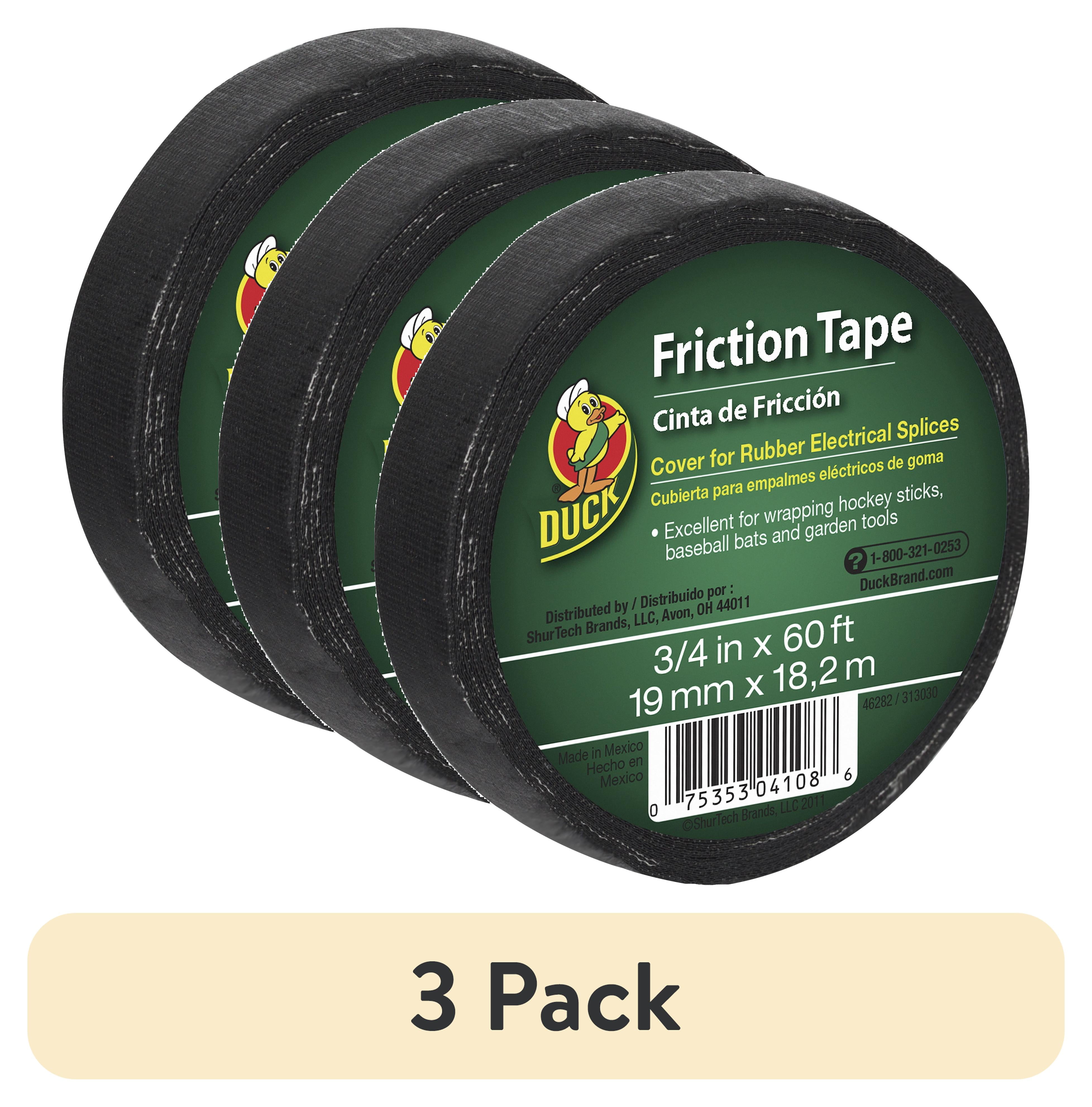 (3 pack) Duck Brand Friction Tape - Black, .75 in. x 60 feet - Walmart.com