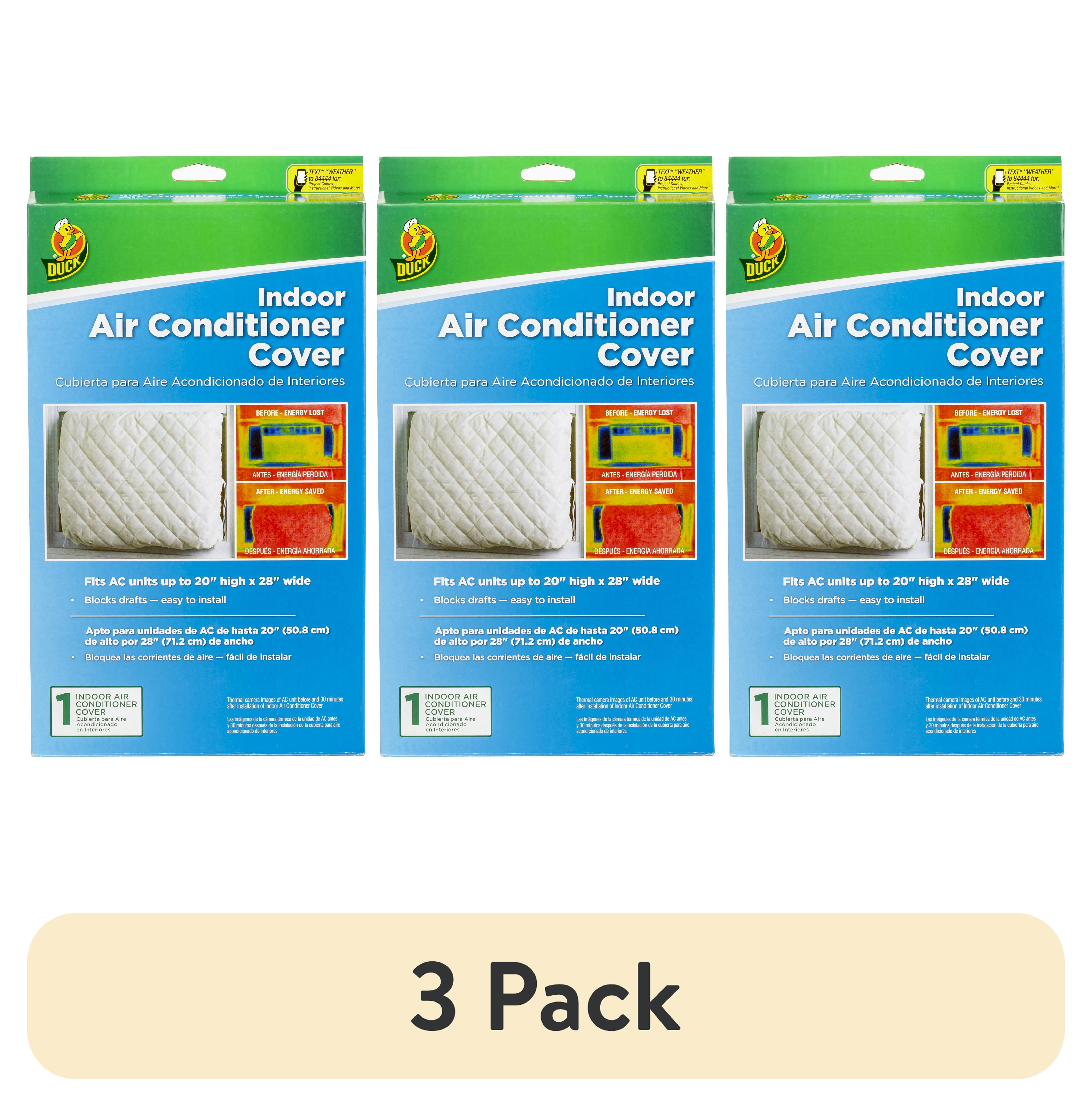 (3 pack) Duck Brand Indoor Air Conditioner Fabric Cover - White, 20 in ...