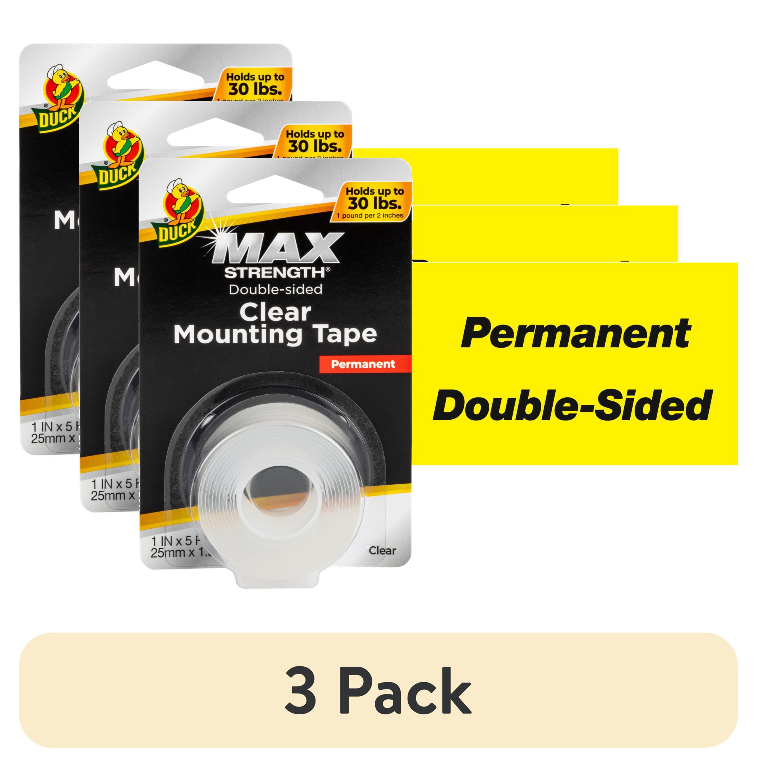 (3 pack) Duck Max Strength 1 in. x 60 in. Clear Mounting Tape - Walmart.com