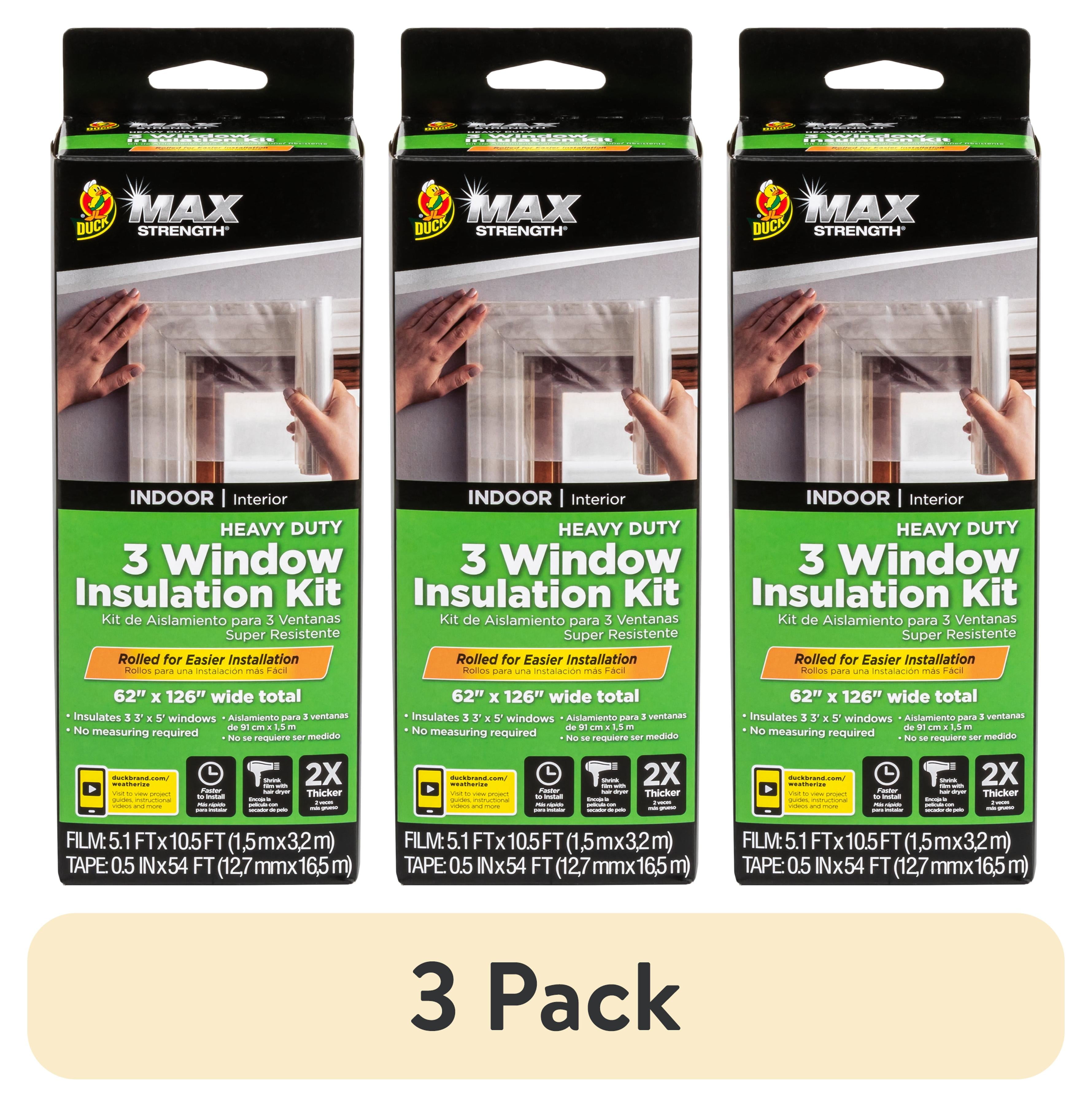 (3 pack) Duck Max Strength 62 in. x 126 in. Rolled Window Insulation ...