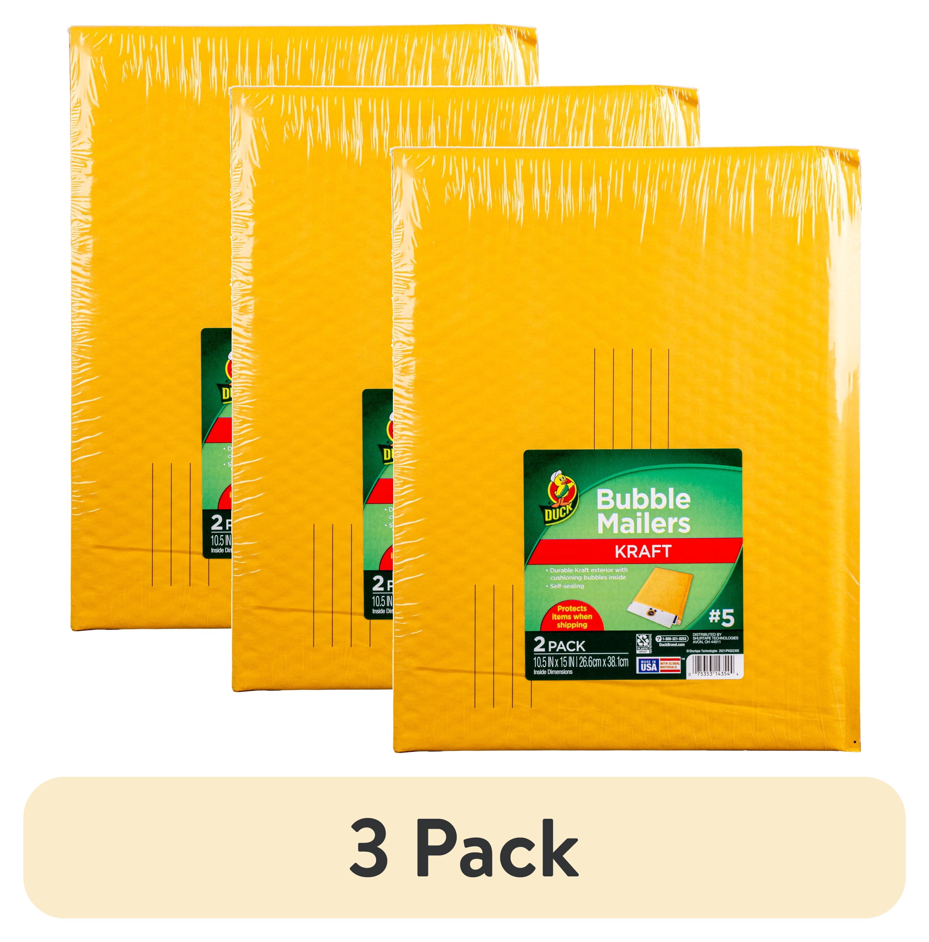 (3 pack) Duck Self-Seal Kraft Bubble Mailer #5, 10.5" x 15", Solid ...