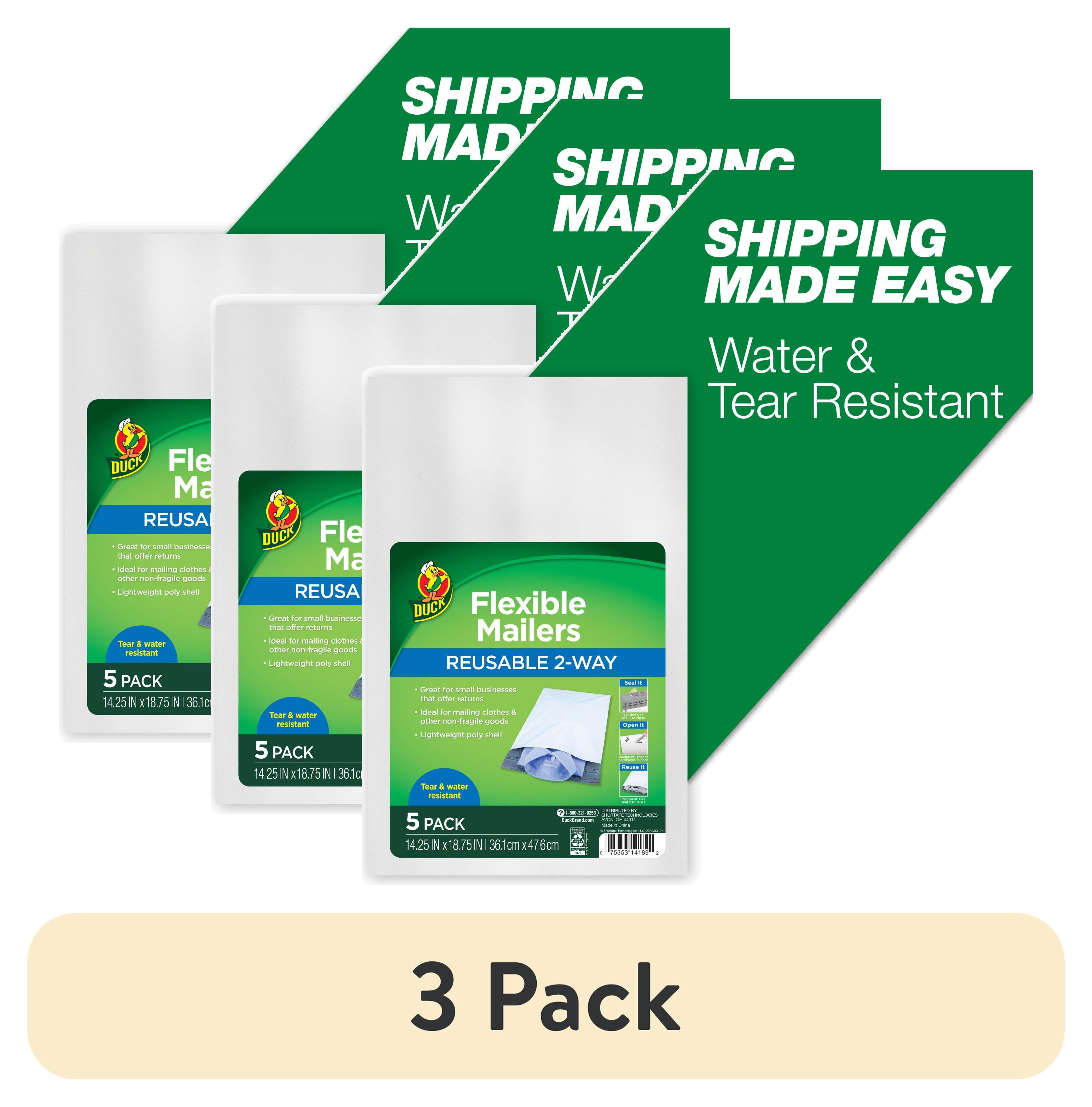 (3 pack) Duck Self-Seal Reuseable Poly Flexible Mailer, 14" x 18 ...