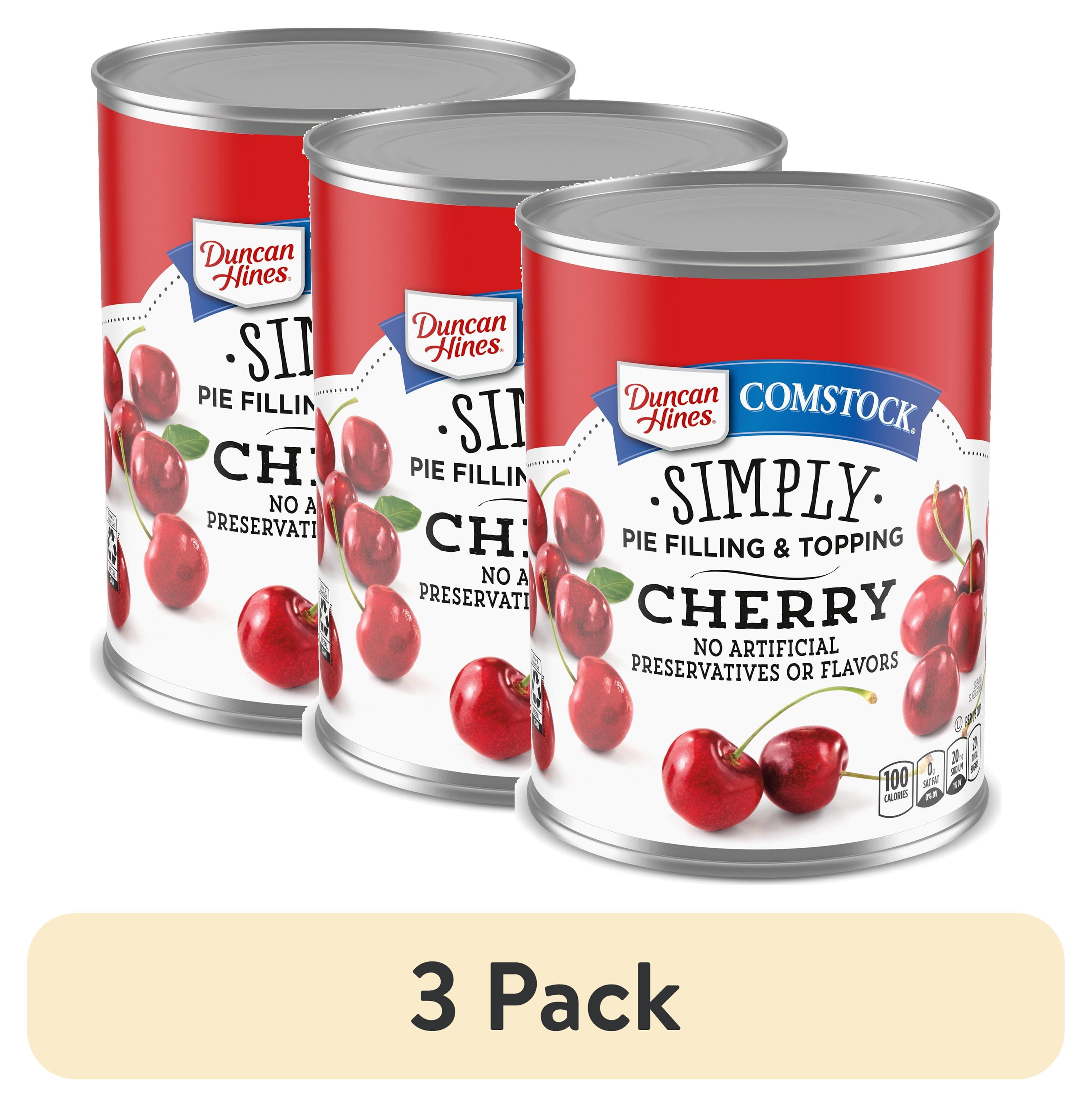 (3 pack) Duncan Hines Comstock Cherry Pie Filling and Topping, 21 oz ...