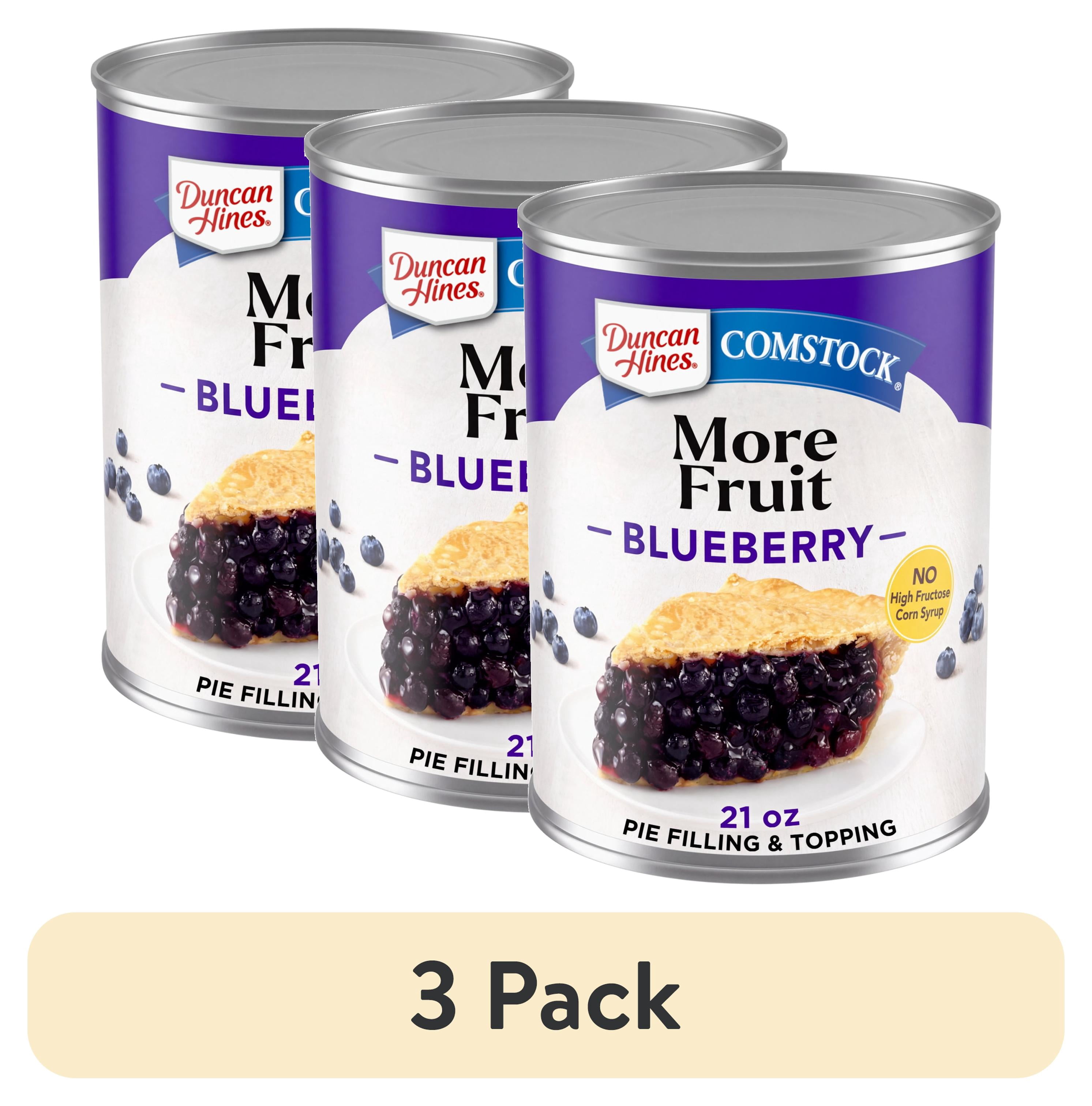(3 pack) Duncan Hines Comstock More Fruit, Blueberry Pie Filling and ...