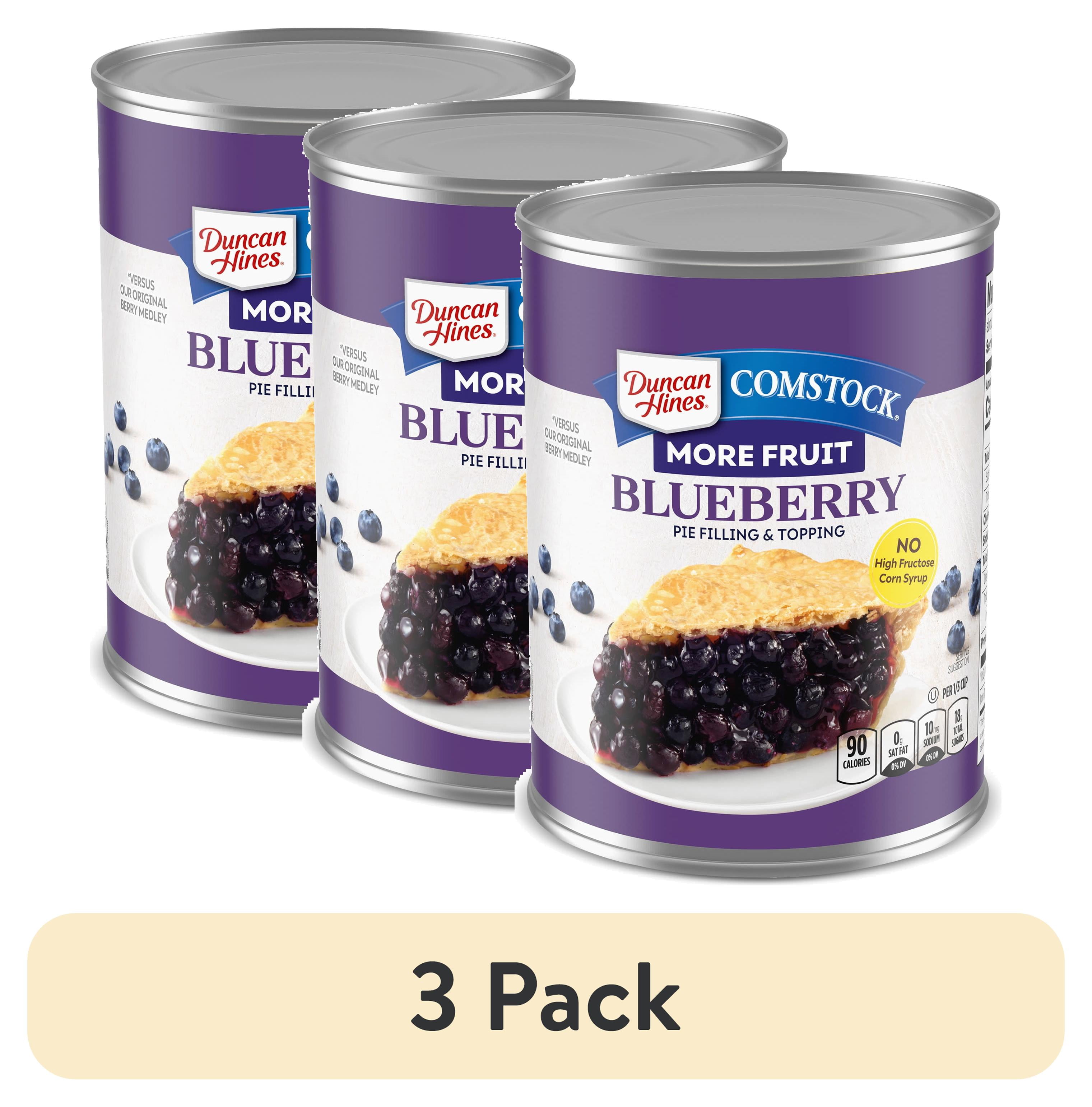 (3 pack) Duncan Hines Comstock More Fruit Blueberry Pie Filling and ...