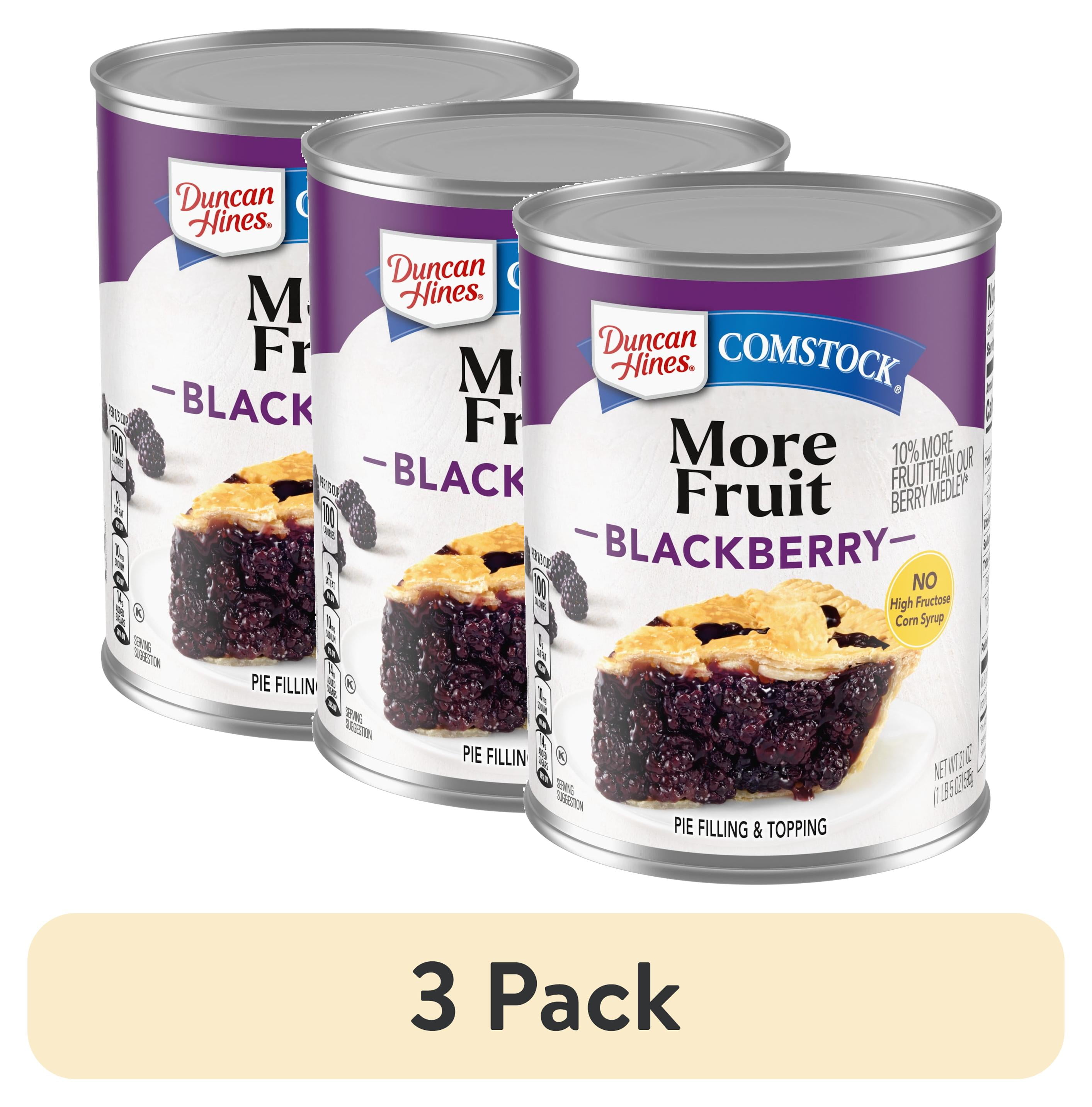 (3 pack) Duncan Hines Comstock More Fruit Blackberry Pie Filling and ...