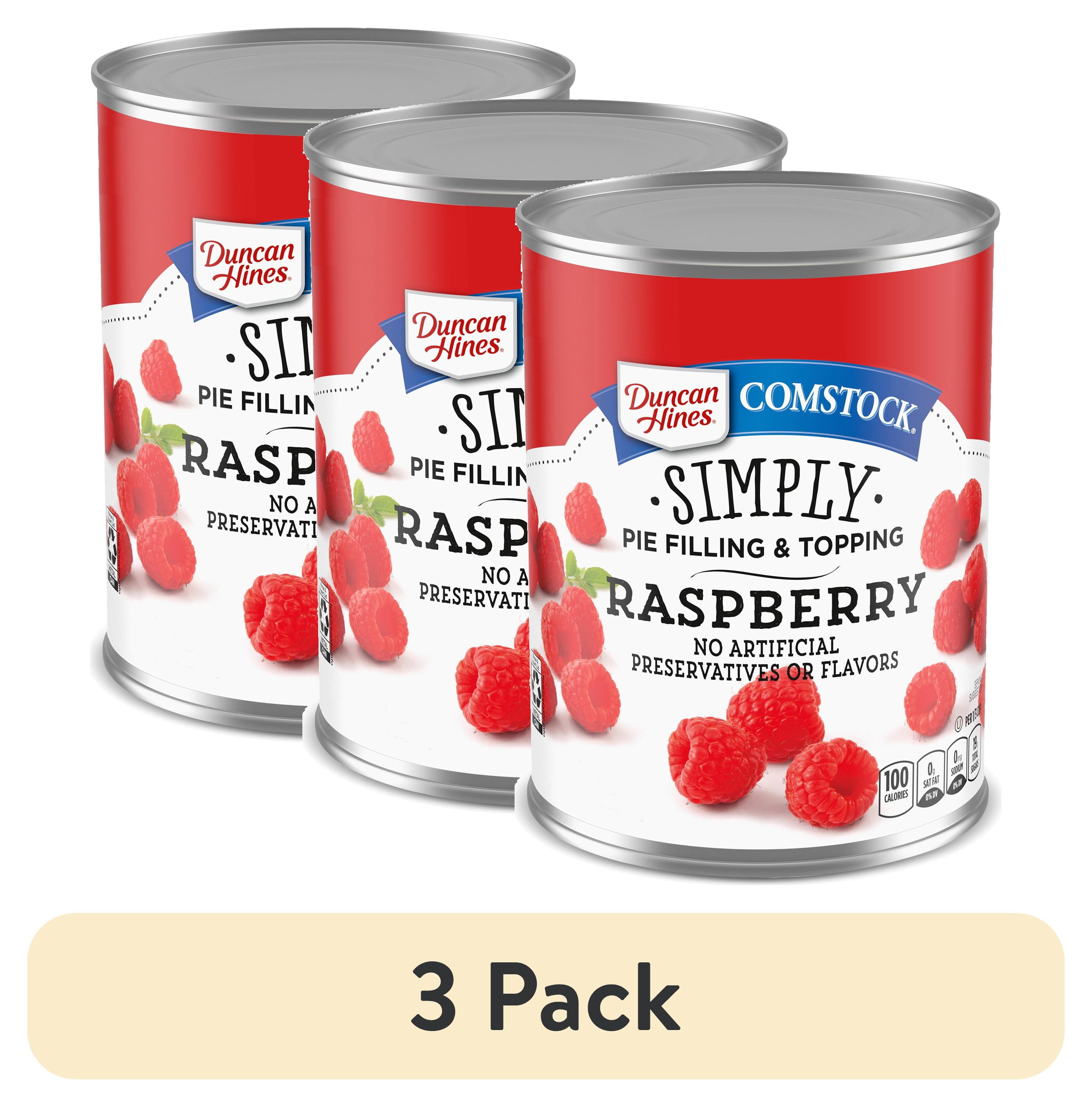 (3 pack) Duncan Hines Comstock Raspberry Pie Filling and Topping, 21 oz ...