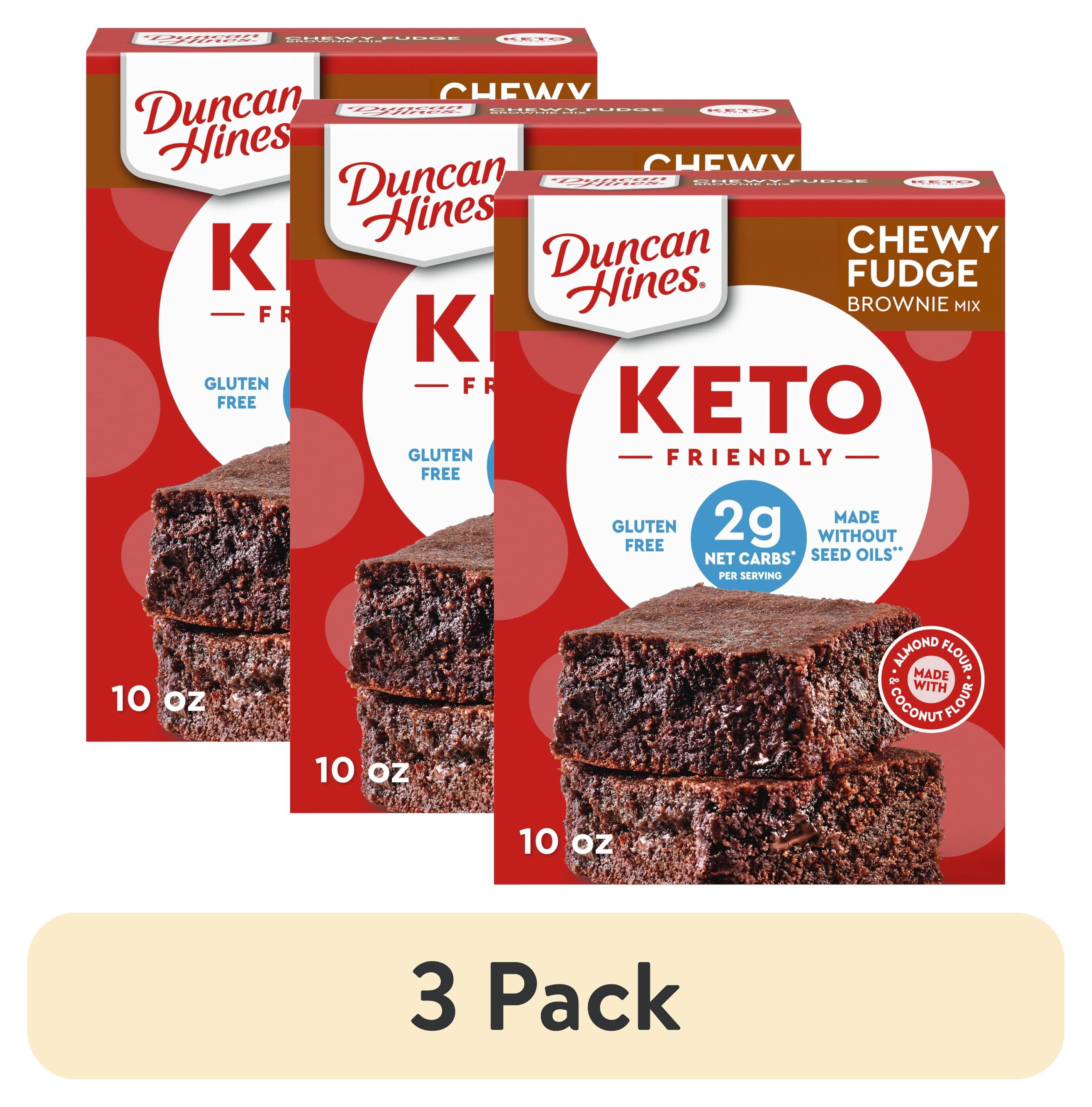 (3 pack) Duncan Hines Keto Friendly Brownie Mix, Chewy Fudge, 10 oz ...