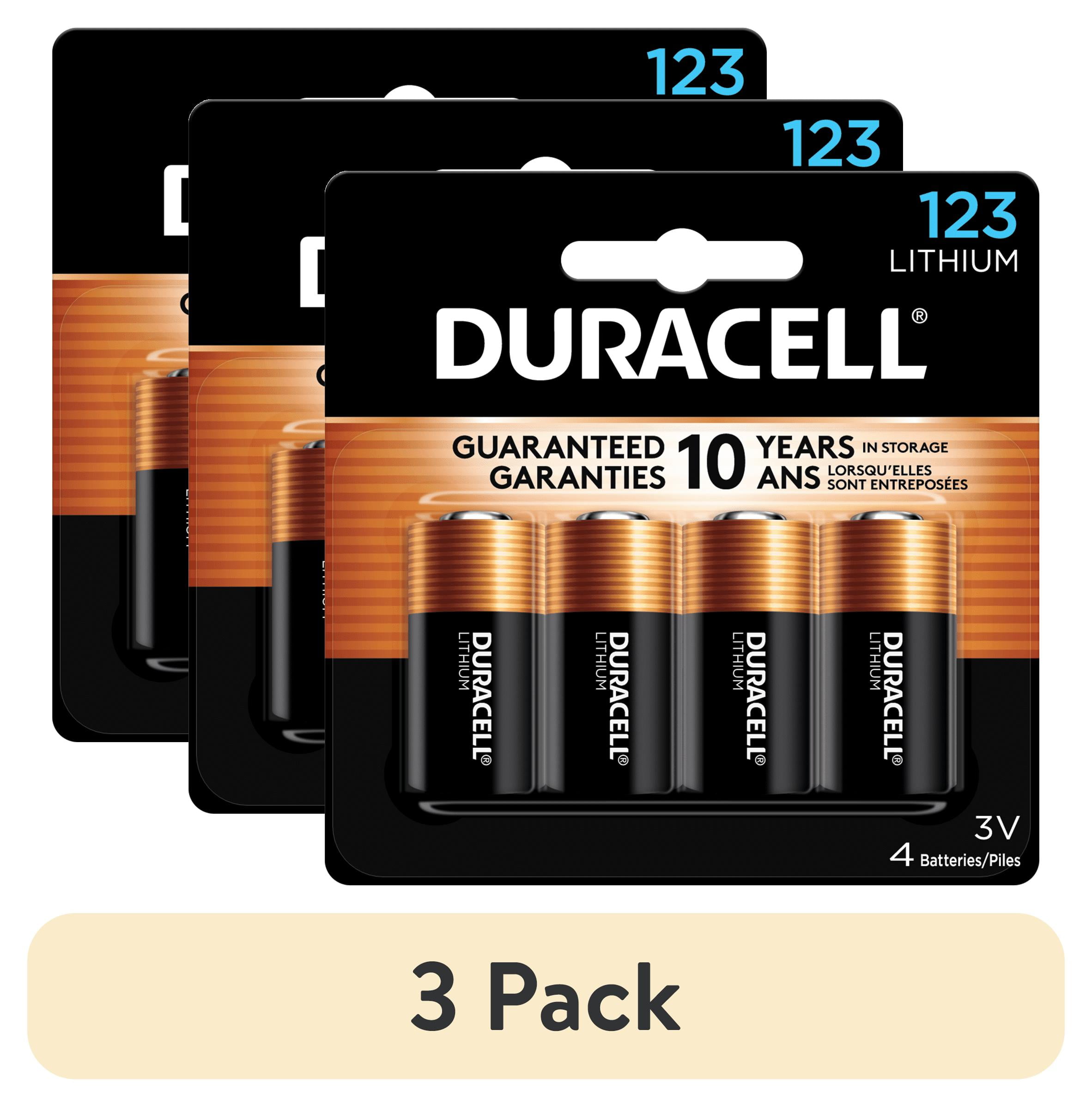 (3 pack) Duracell CR123A 3V Lithium Battery for Home Devices, 4 Count ...