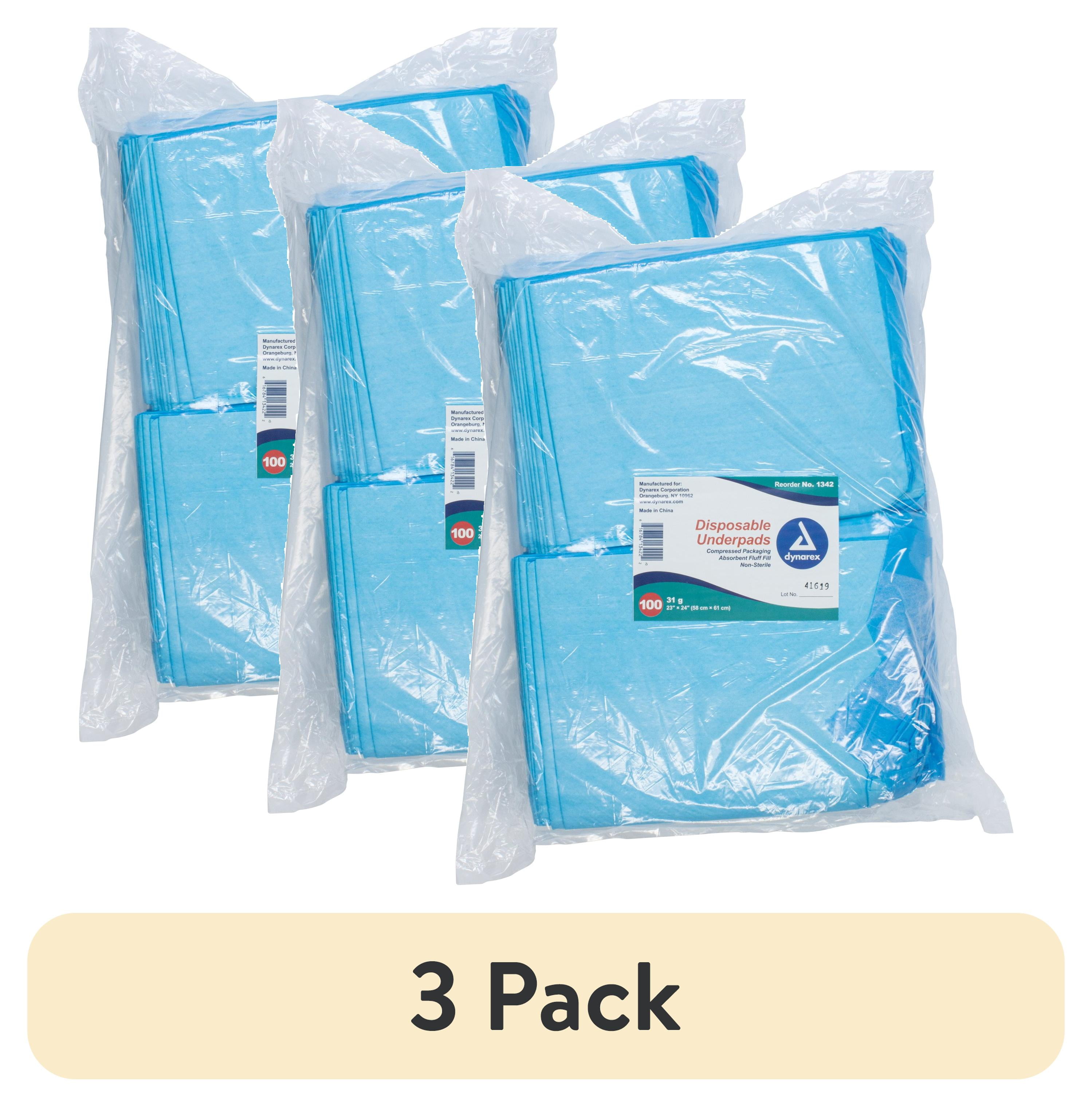 (3 pack) Dynarex Disposable Underpad Fluff 23 x 24" 1342 100 pads ...