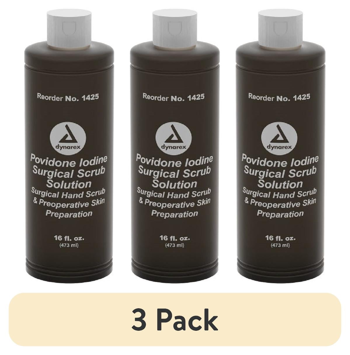 (3 pack) Dynarex Povidone Iodine Scrub Solution, First-Aid Antiseptic ...