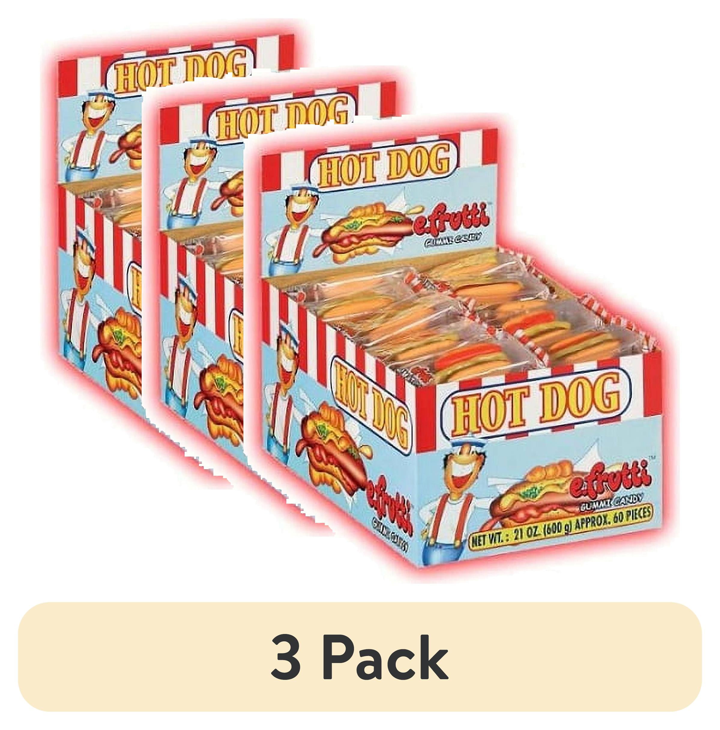 (3 pack) E-Frutti Gummy Hot Dogs, (Pack of 60) - Walmart.com