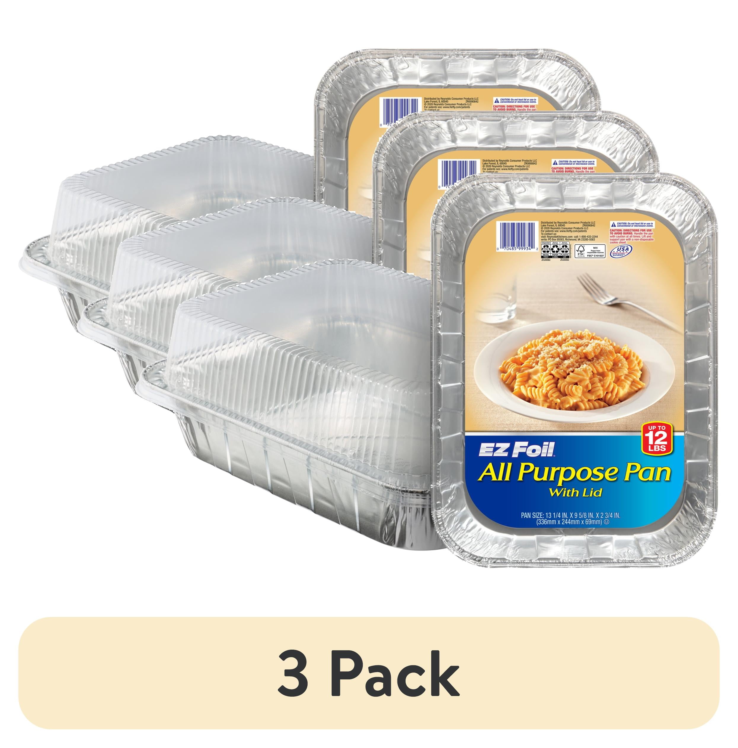 (3 pack) EZ Foil All Purpose 12 LB Roaster Disposable Aluminum Pan with ...