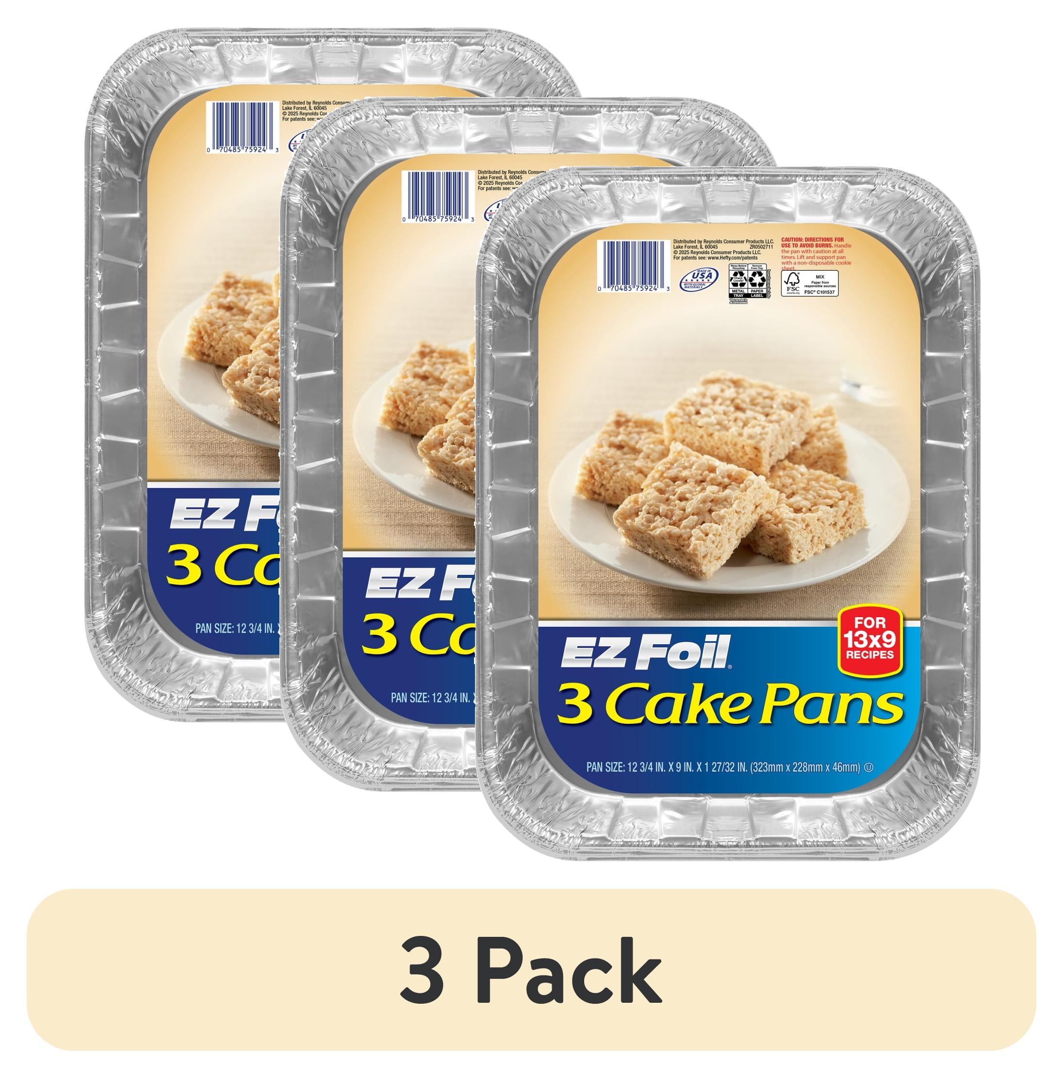 (3 pack) EZ Foil Cake Pans, 13x9 Inch, 3 Count - Walmart.com