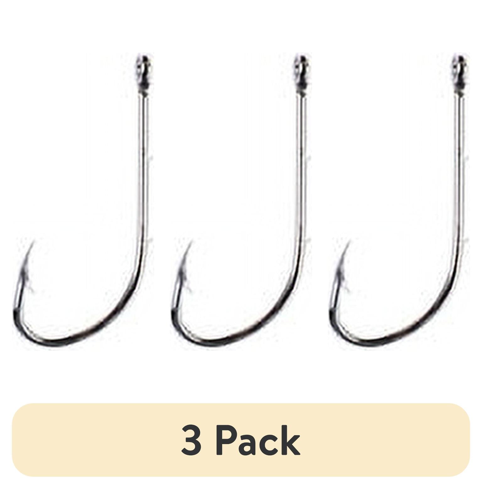 (3 pack) Eagle Claw 189AH-1 Baitholder 2-Slice Offset Hook, Nickel ...