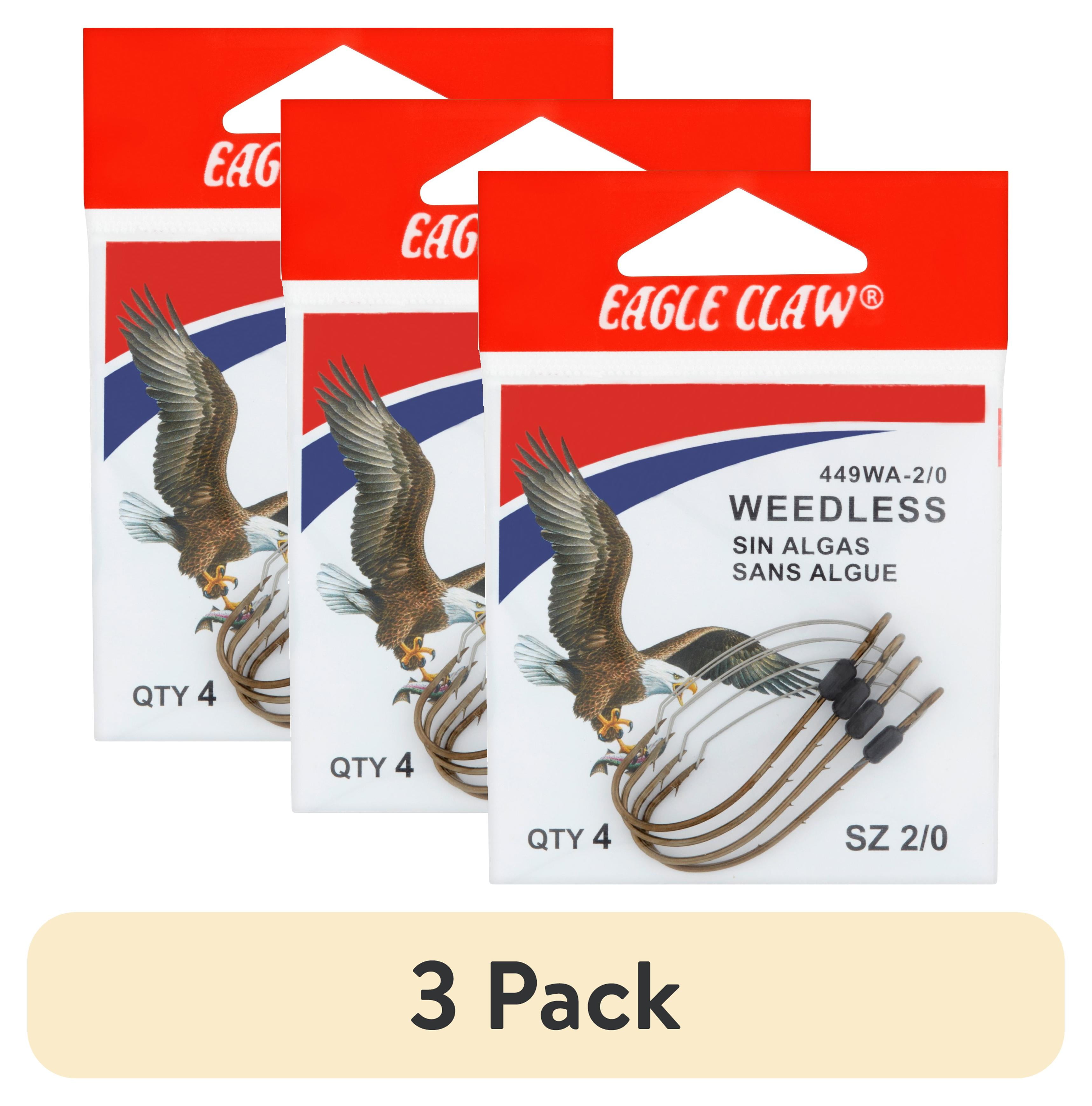 (3 pack) Eagle Claw 449WAH-2/0 Weedless Baitholder 2-Slice Non-Offset ...
