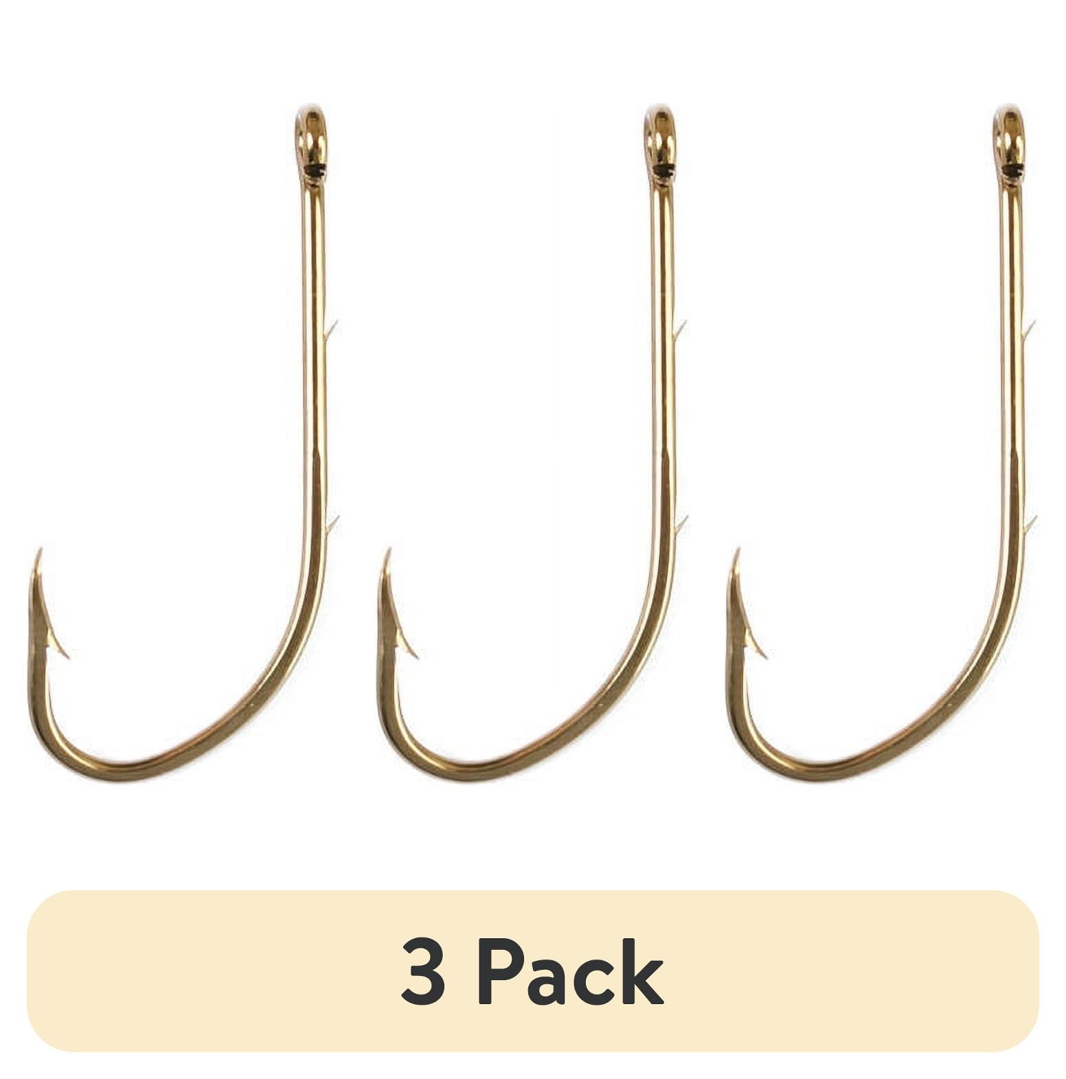 (3 pack) Eagle Claw Baitholder 2-Slice Offset Fishing Hook, Bronze ...