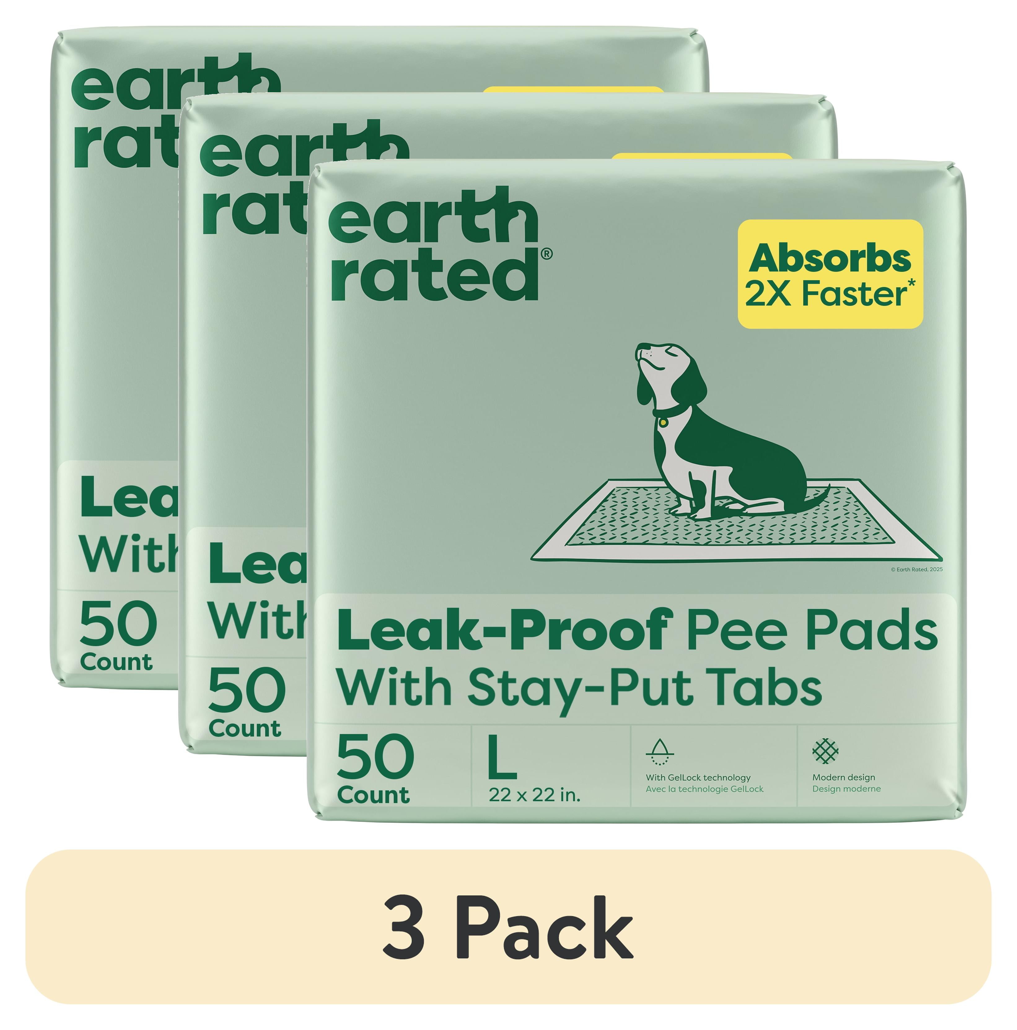 (3 pack) Earth Rated Leak-proof Pee Pads for Dogs and Puppies, 2X ...