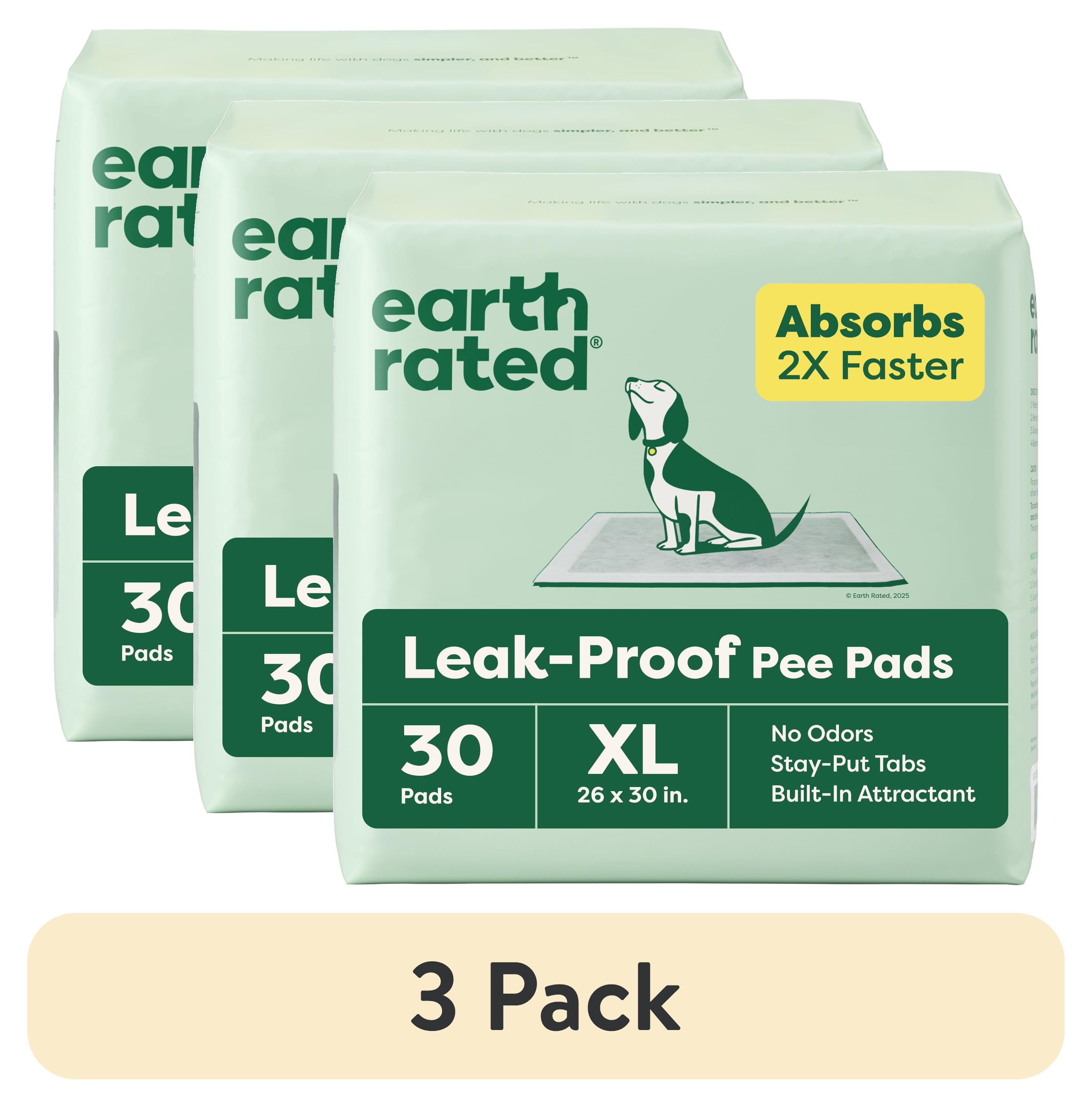 (3 pack) Earth Rated Leak-proof Pee Pads for Dogs and Puppies, 2X ...
