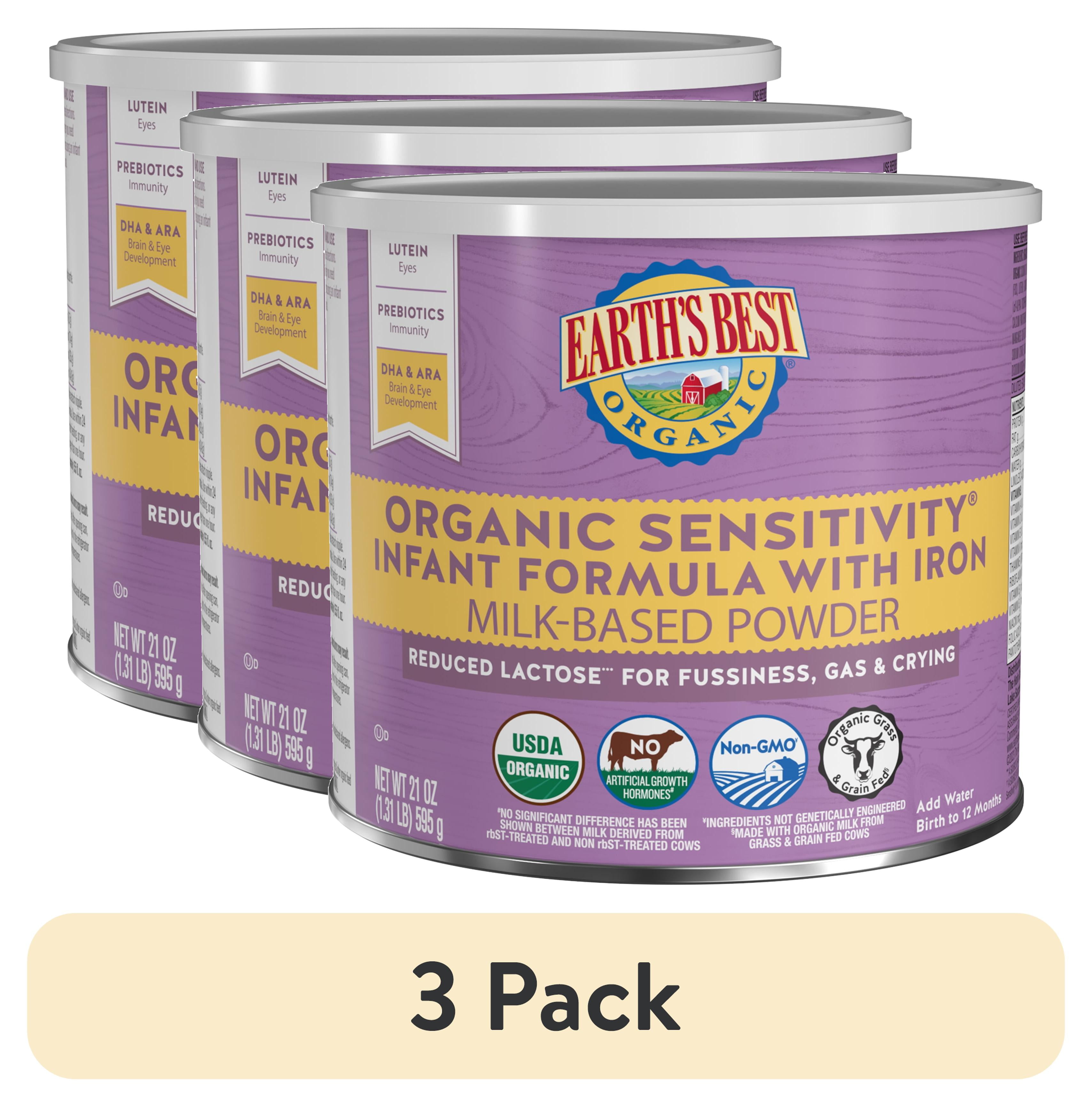 (3 pack) Earth's Best Organic Sensitivity Powder Baby Formula with Iron ...