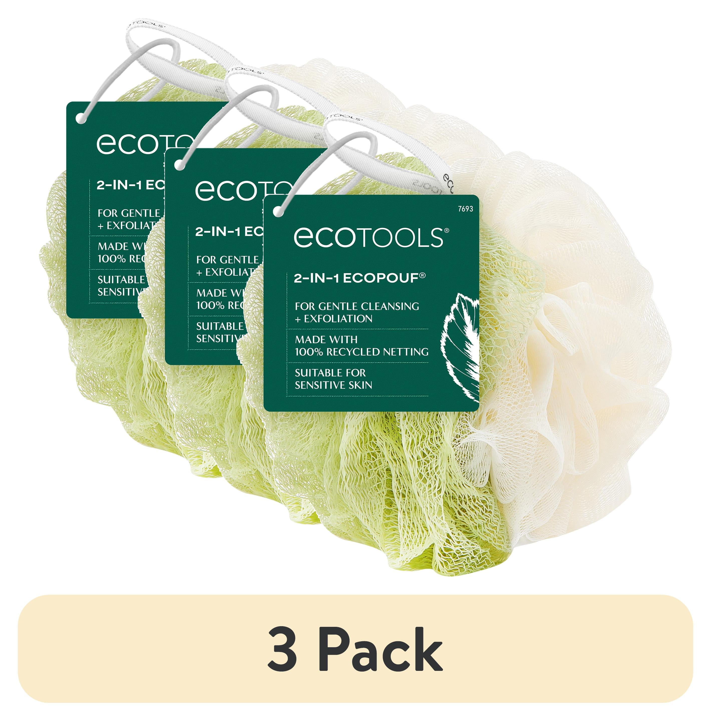 (3 pack) EcoTools 2-in-1 Bath Pouf for Whole-Body Cleansing, Green ...