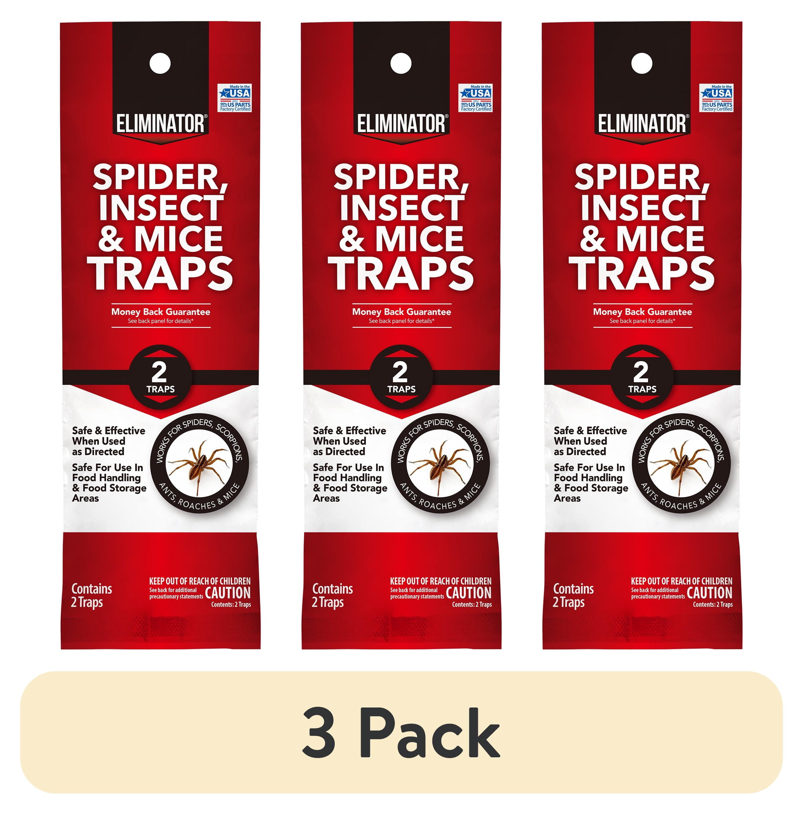(3 pack) Eliminator Single Use Spider & Insect Traps, 2 Count - Walmart.com