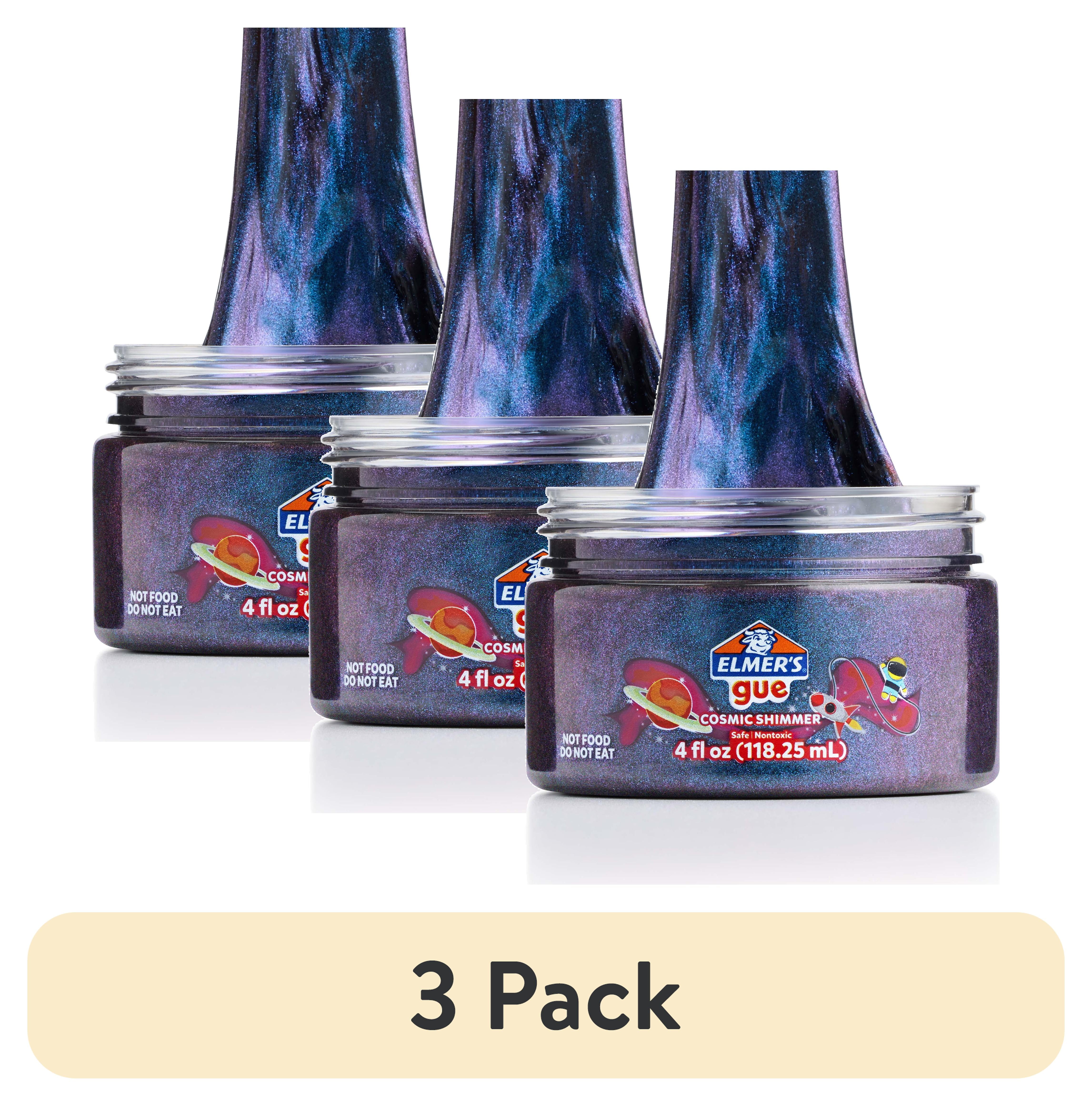 (3 pack) Elmer's Gue Premade Slime, Cosmic Shimmer Glitter Slime, 4 oz ...