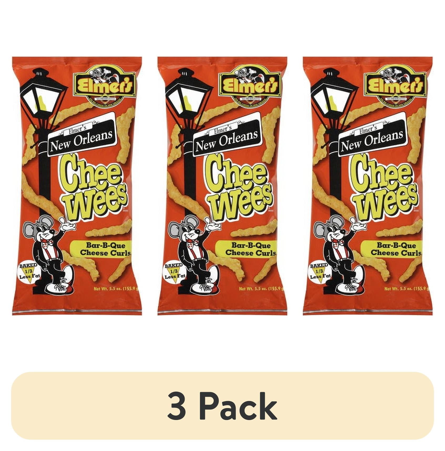 (3 pack) Elmer's New Orleans Chee Wees Bar-B-Que Cheese Curls - 5.5oz ...