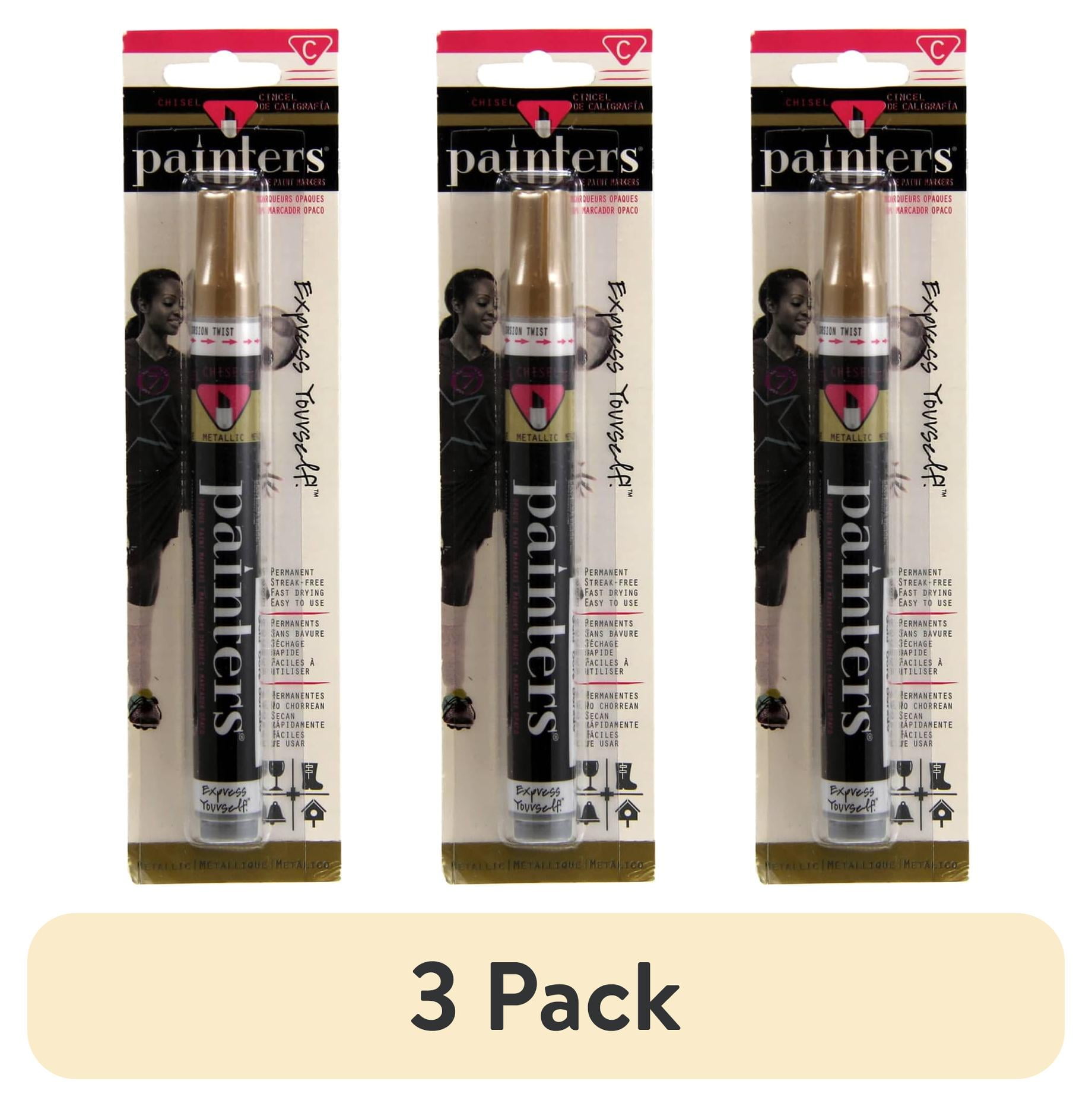 (3 pack) Elmer's Painters Opaque Paint Marker, Chisel Tip, Gold, 1 ...