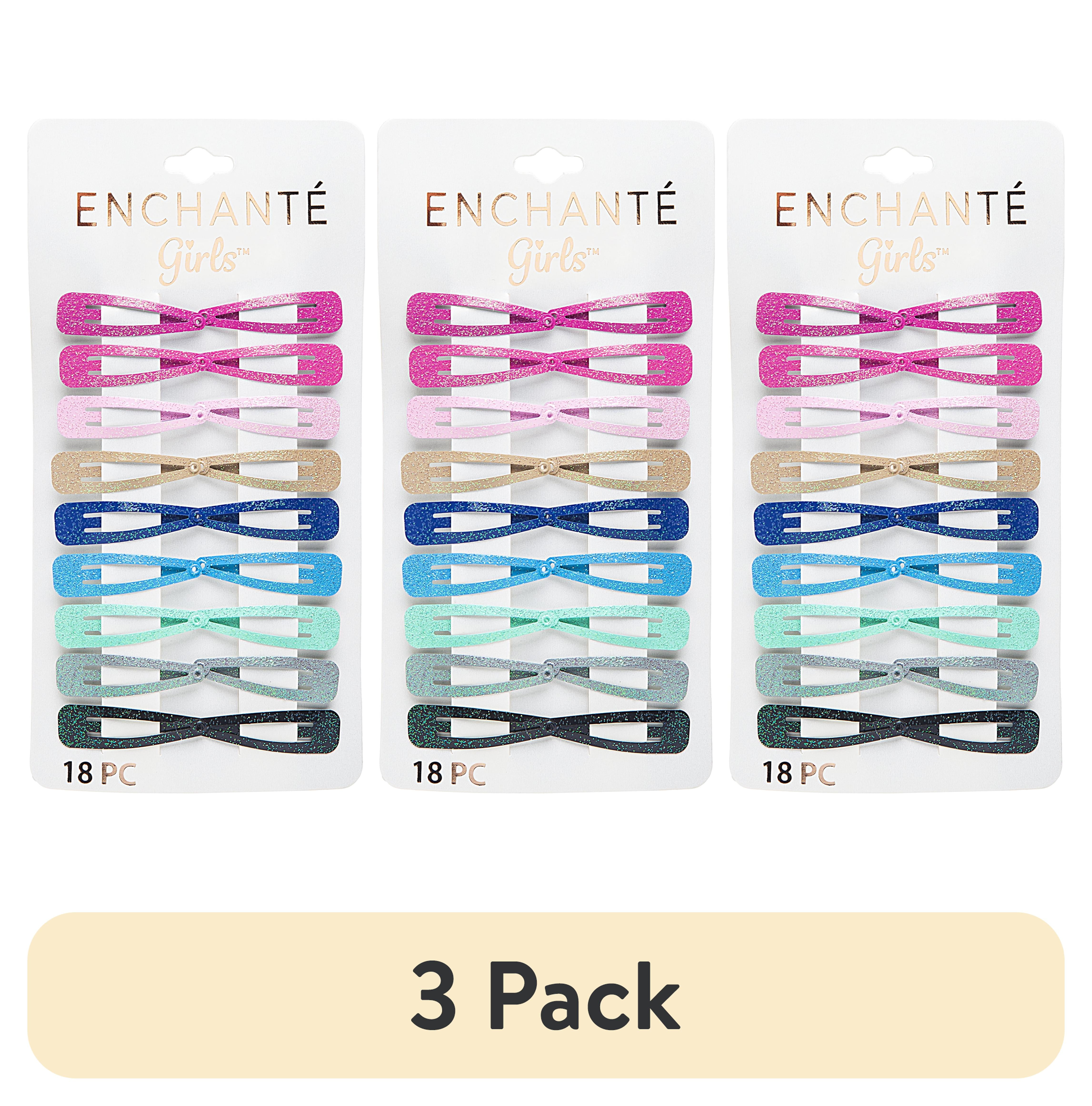 (3 pack) Enchante Accessories Kids - 18PC Glitter Snap Clips - Walmart.com