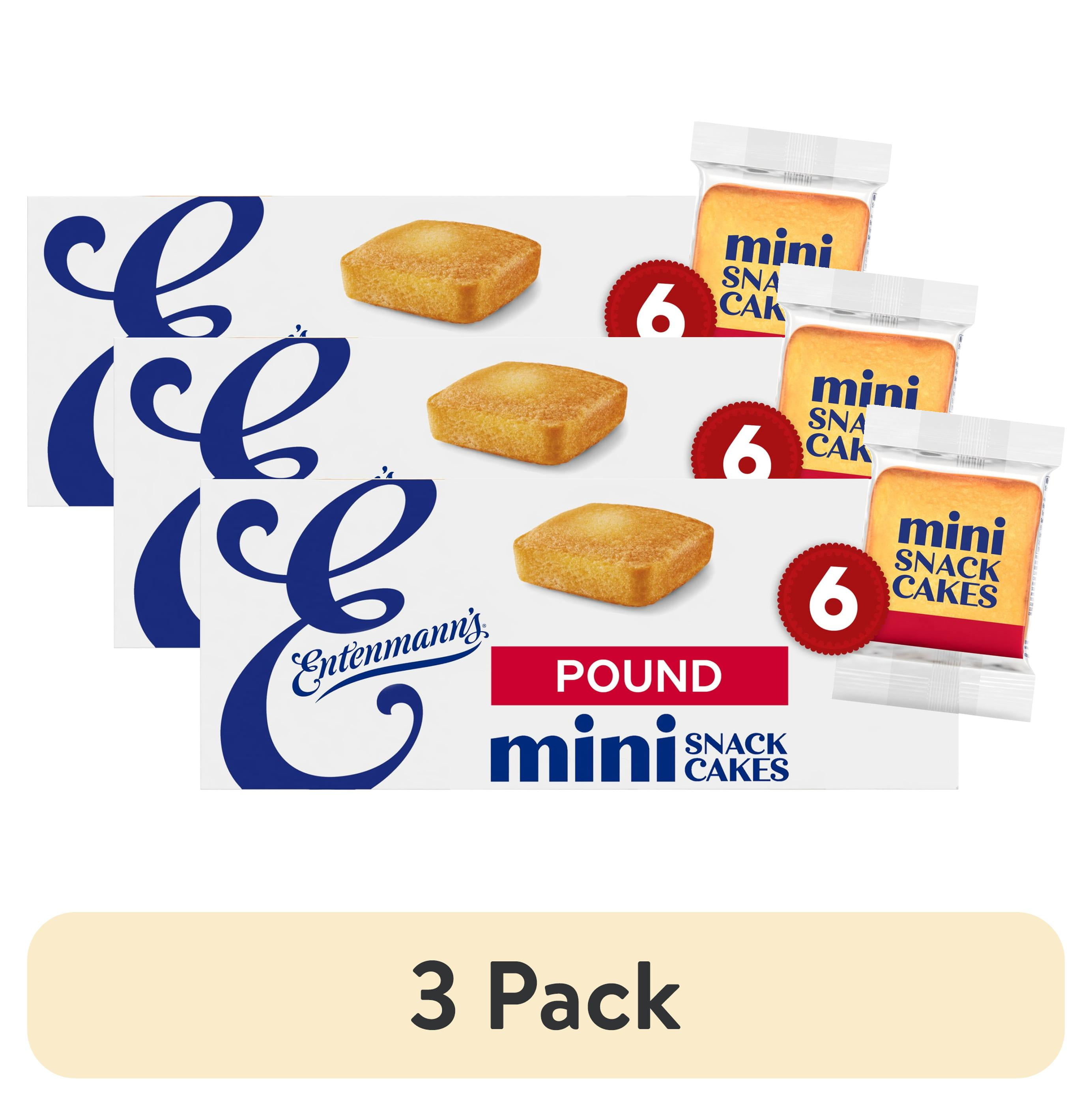 (3 pack) Entenmann's Mini Butter Pound Cakes, 6 packs, Mini Pound Cakes ...