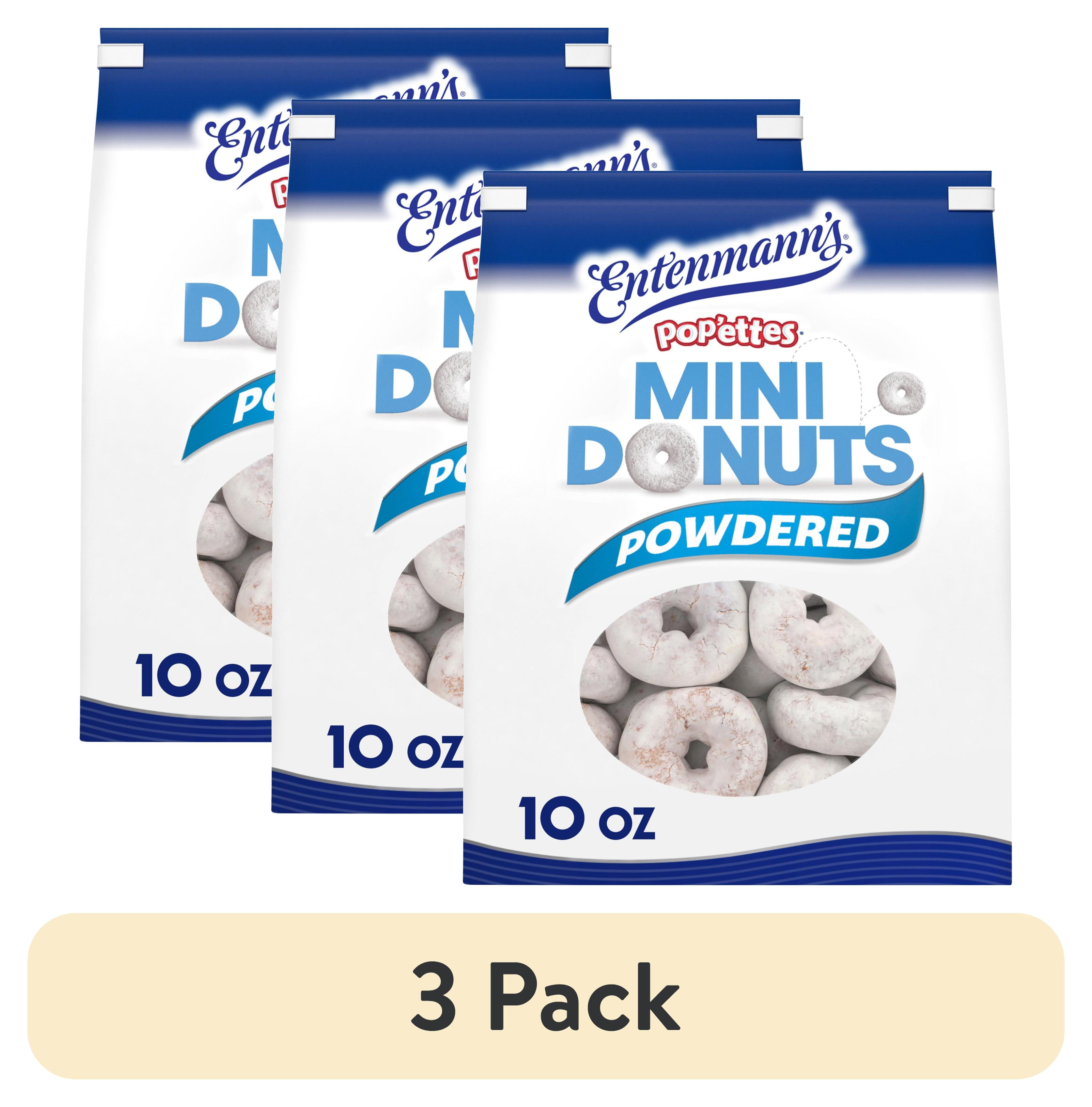 (3 pack) Entenmann's Pop'ettes Powdered Donuts, 10 oz, Sugar Mini ...