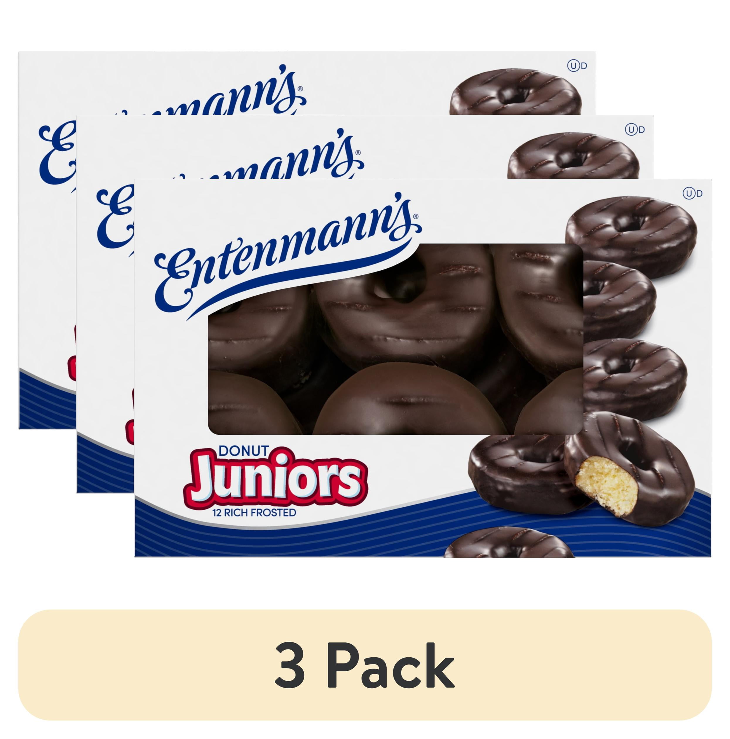 (3 pack) Entenmann's Rich Frosted Donut Juniors, 12 count, Chocolate ...
