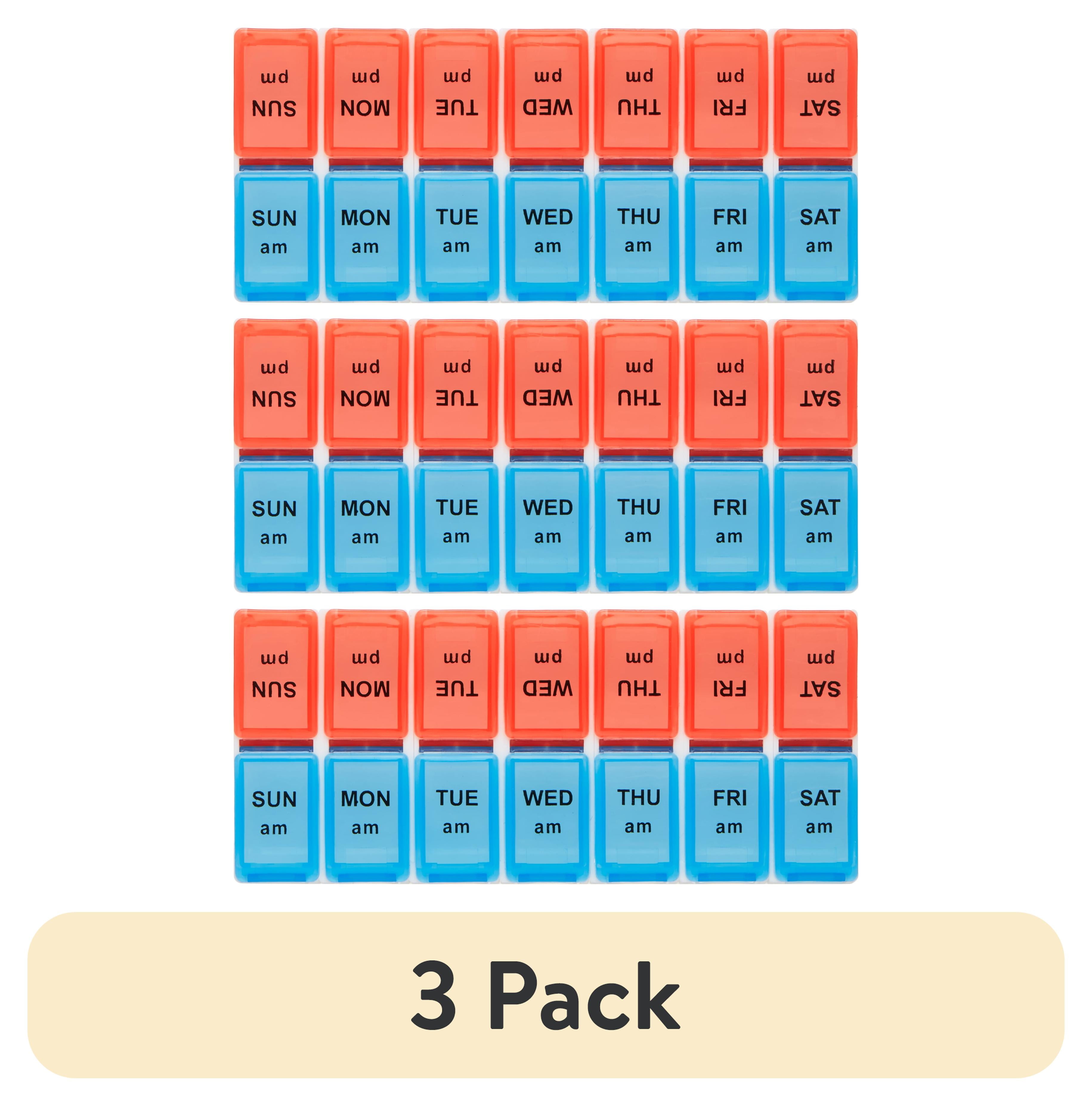 (3 pack) Equate AM/PM Weekly Pill Planner with Removable Days, Great ...