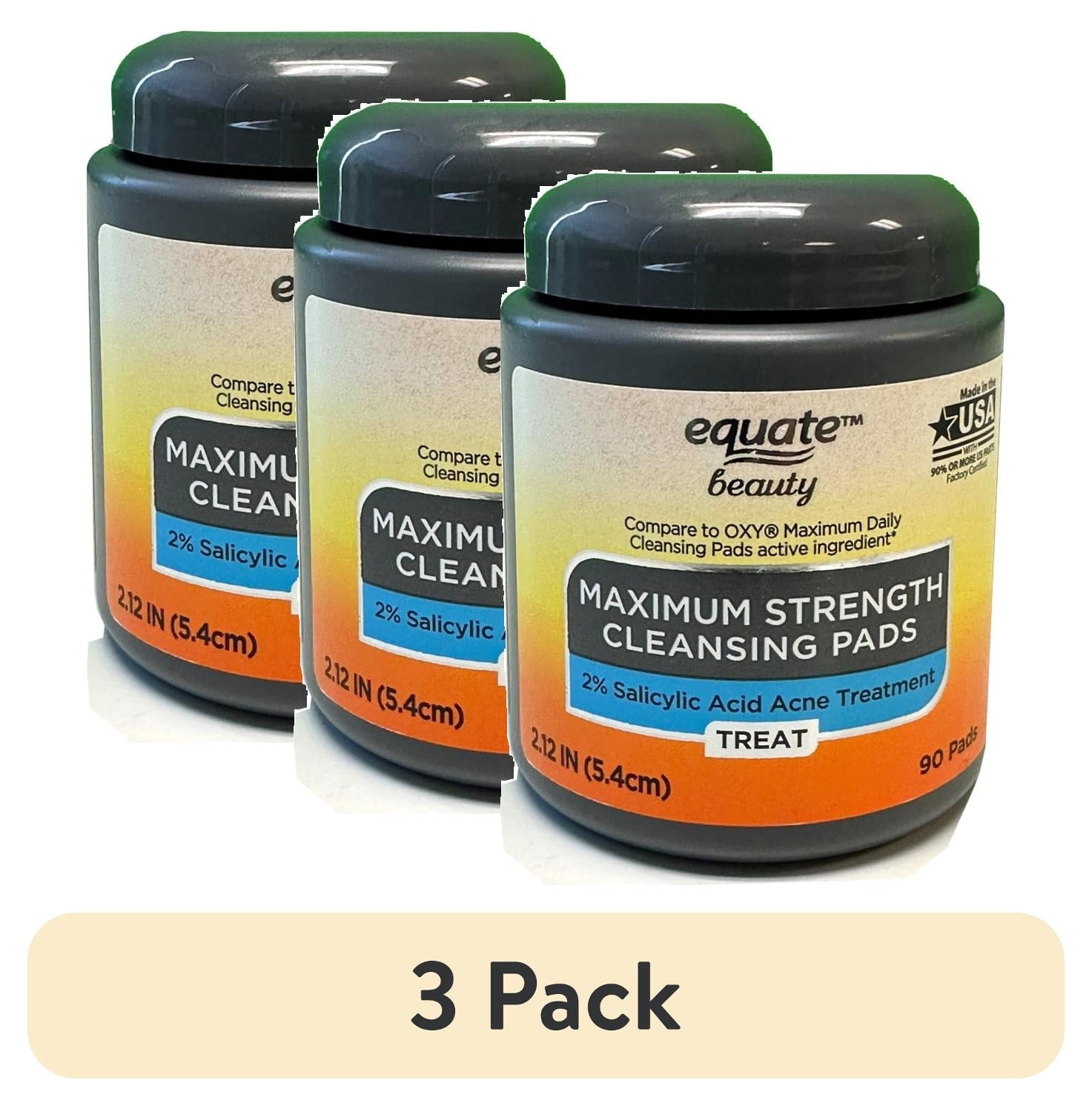 (3 pack) Equate Maximum Strength Cleansing Pads, 90 Count - Walmart.com
