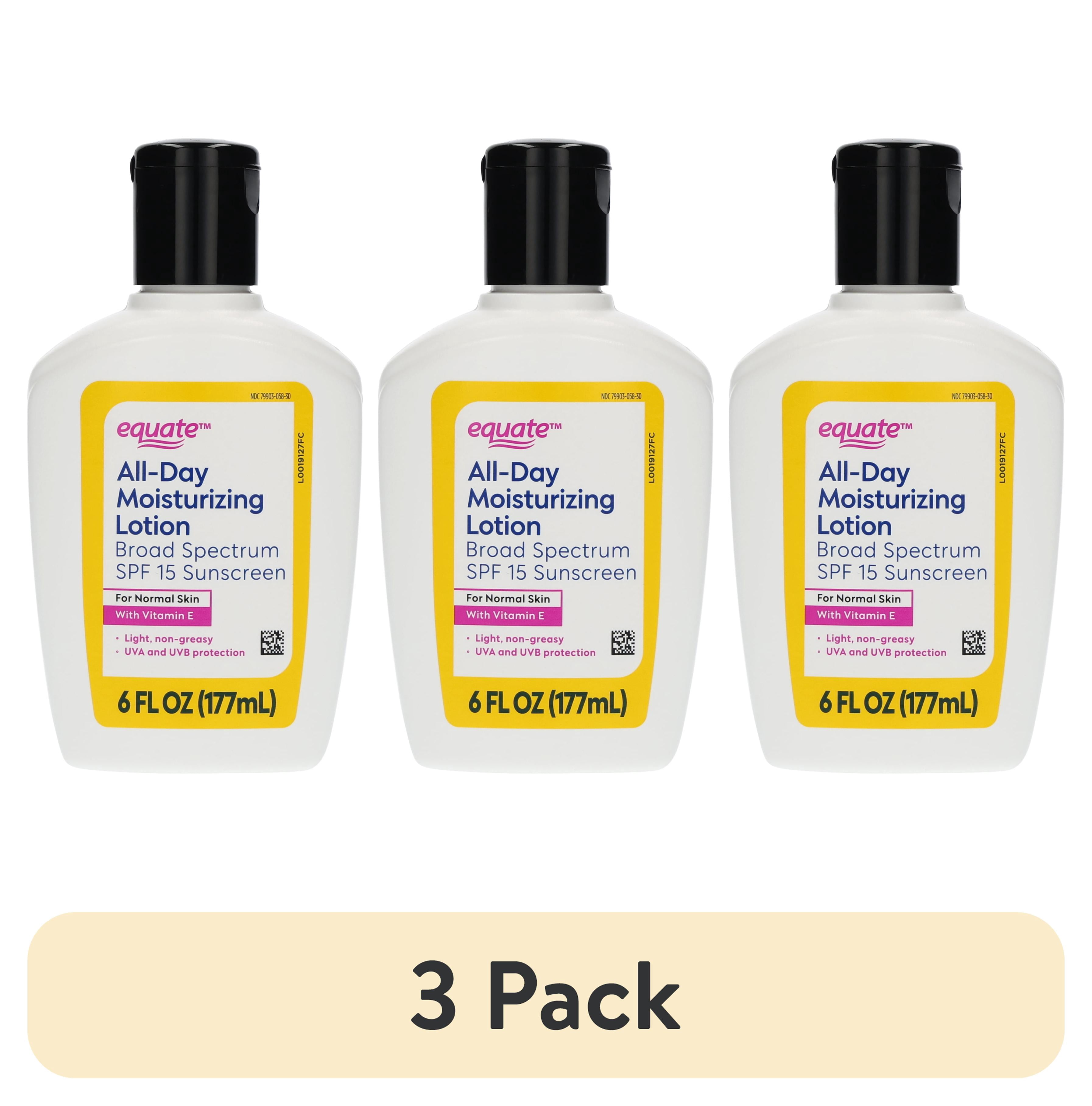 (3 pack) Equate All-Day Moisturizing Lotion with SPF 15 Broad Spectrum ...
