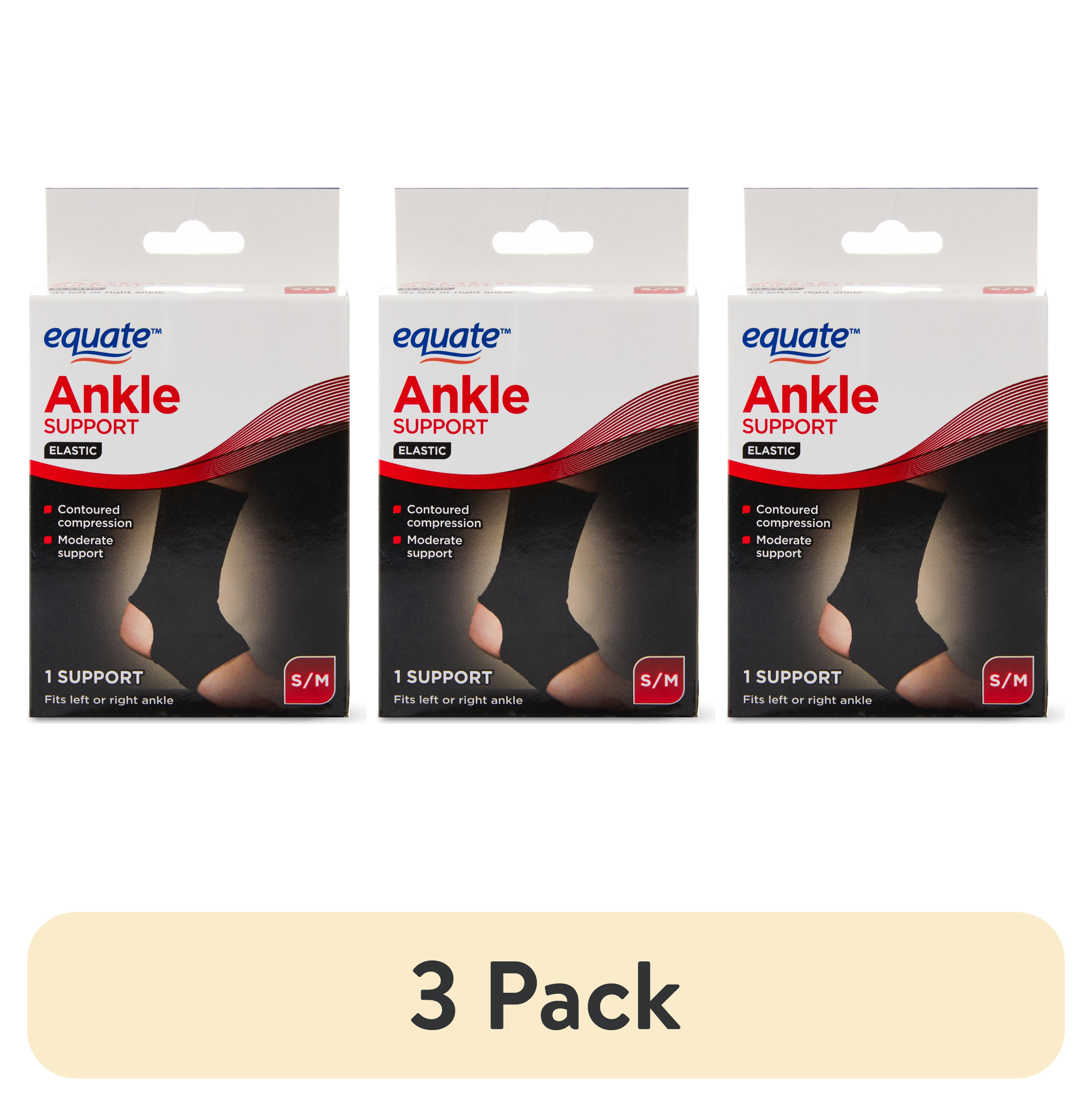 (3 pack) Equate Unisex Ankle Compression Brace Support, Small/Medium ...