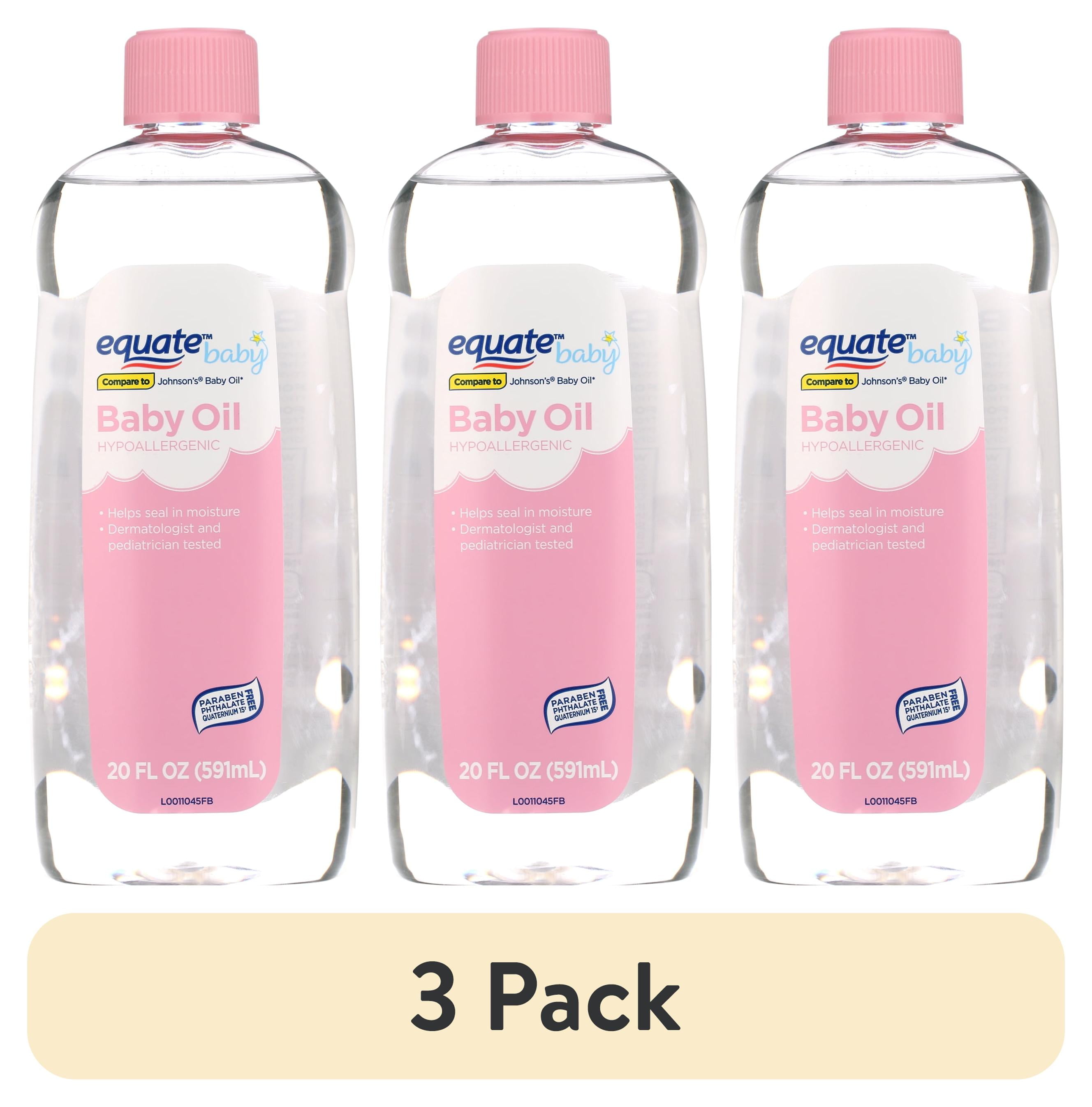 Brandclub - (3 pack) Equate Baby Hypoallergenic Baby Oil, 20 fl oz